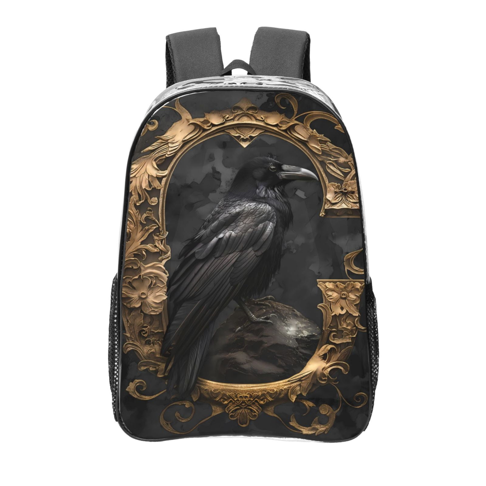 Gaeub Gothic Raven Portrait Print Clear Backpack ,Clear Transparent ...