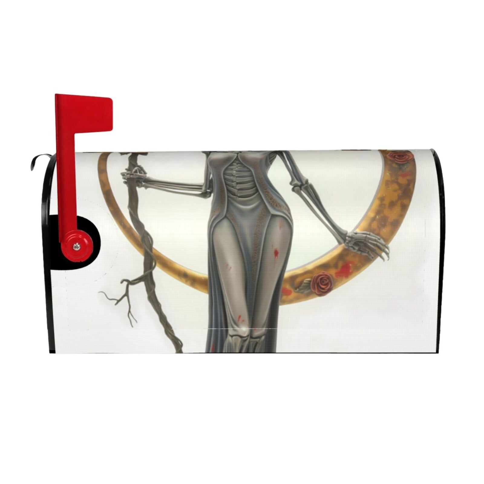 Gaeub Gothic Skeleton With Roses Print Mailbox Covers Magnetic,Mailbox ...