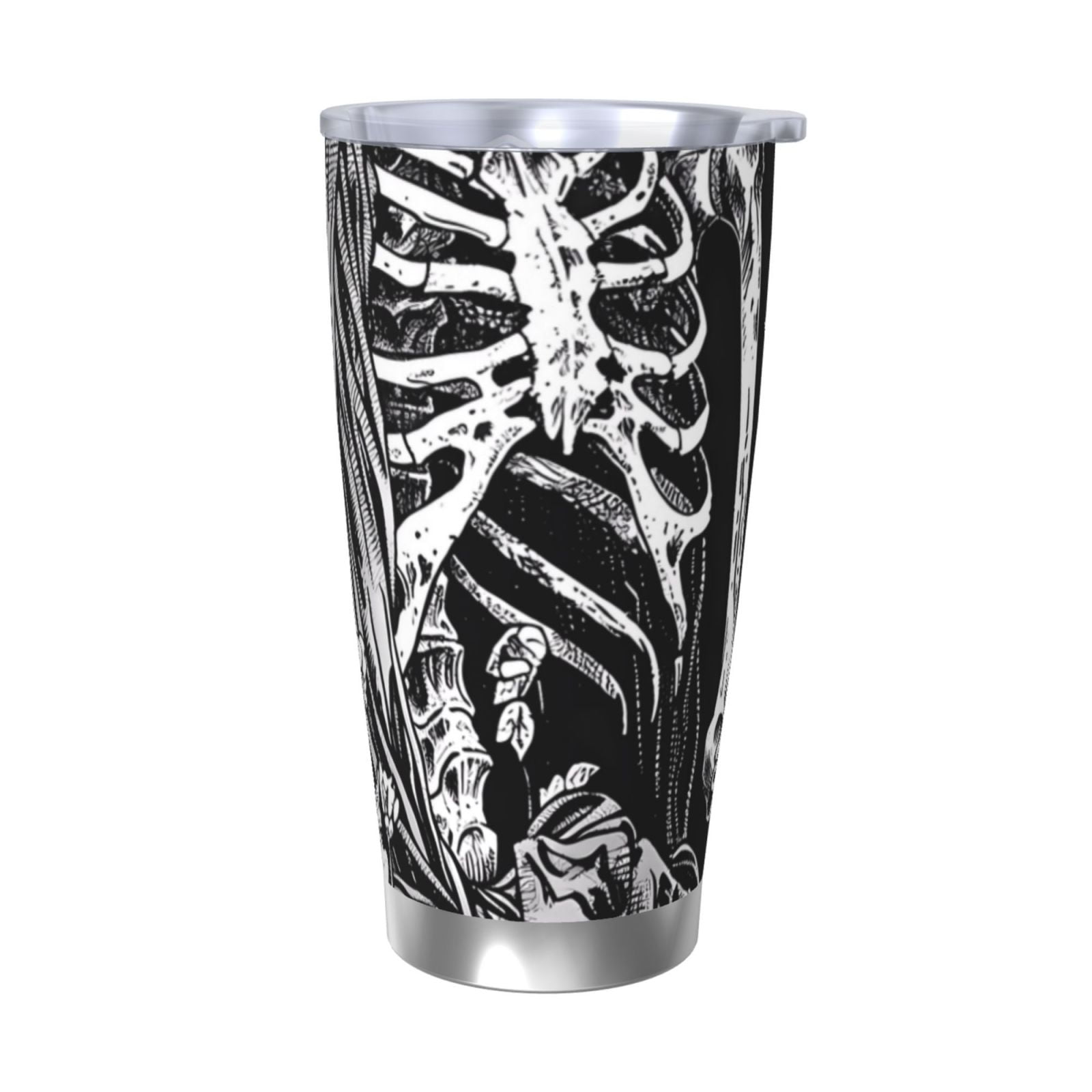 Gaeub Gothic Skull Floral Art Print 20-Ounce Stainless Steel Car Cup ...