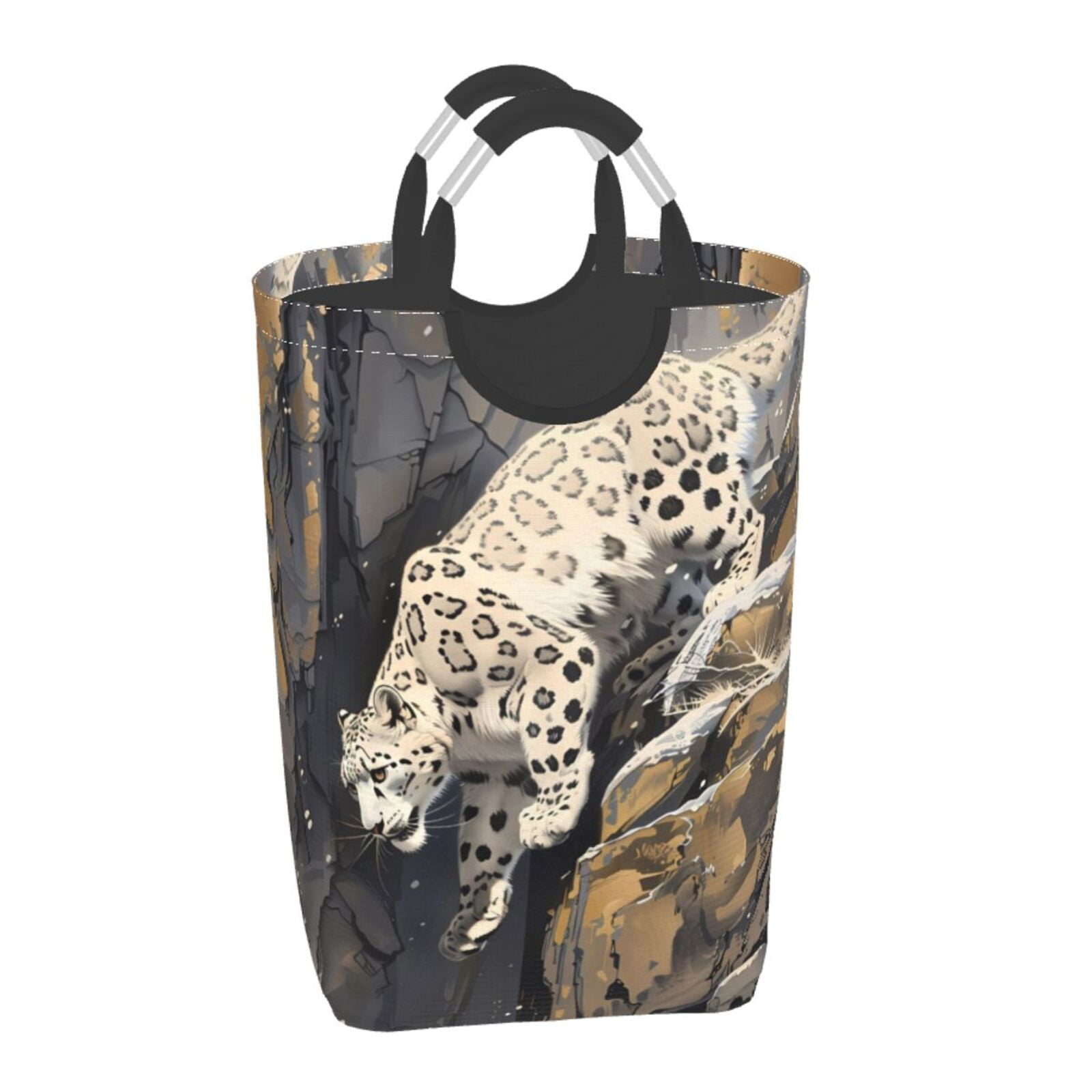 Gaeub Graceful Snow Leopard Print 50L Large Laundry Hampers with ...