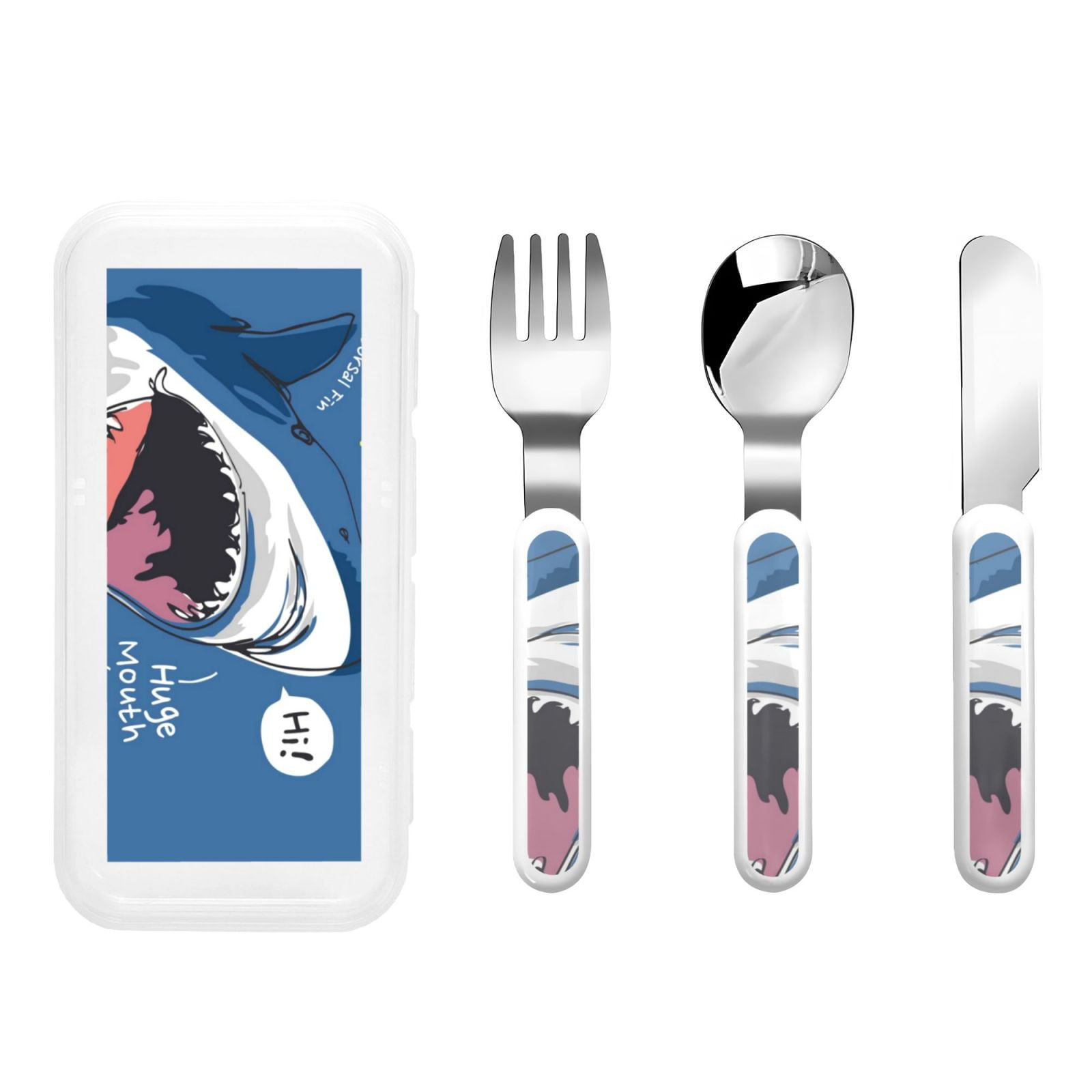 Gaeub Great White Shark Print 3-Piece Children Knife Spoon Fork Set ...