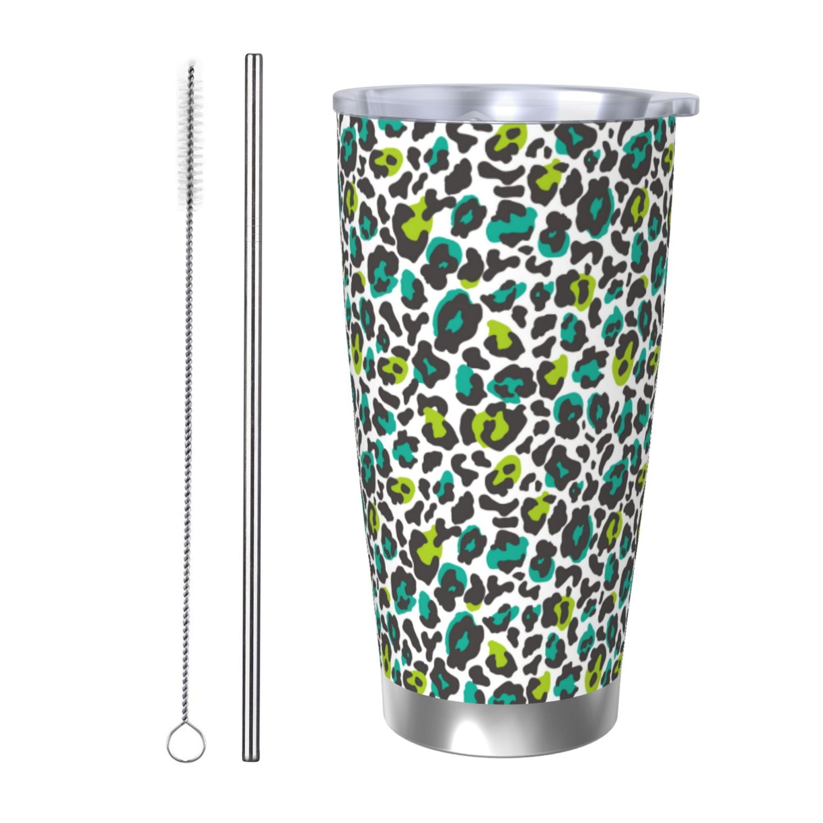 Gaeub Green Leopard Print 20-Ounce Stainless Steel Car Cup,Tumblers ...