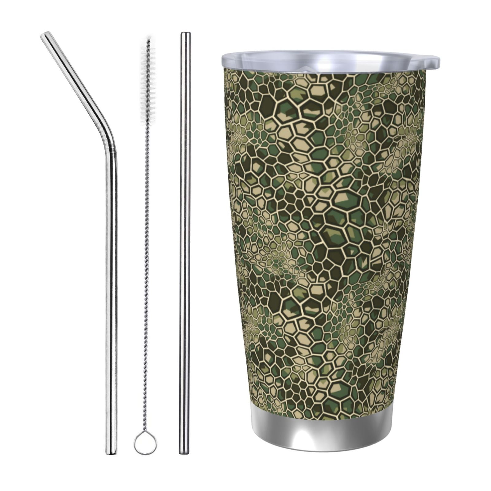 Gaeub Green Snake Skin Print 20-Ounce Stainless Steel Car Cup,Tumblers ...