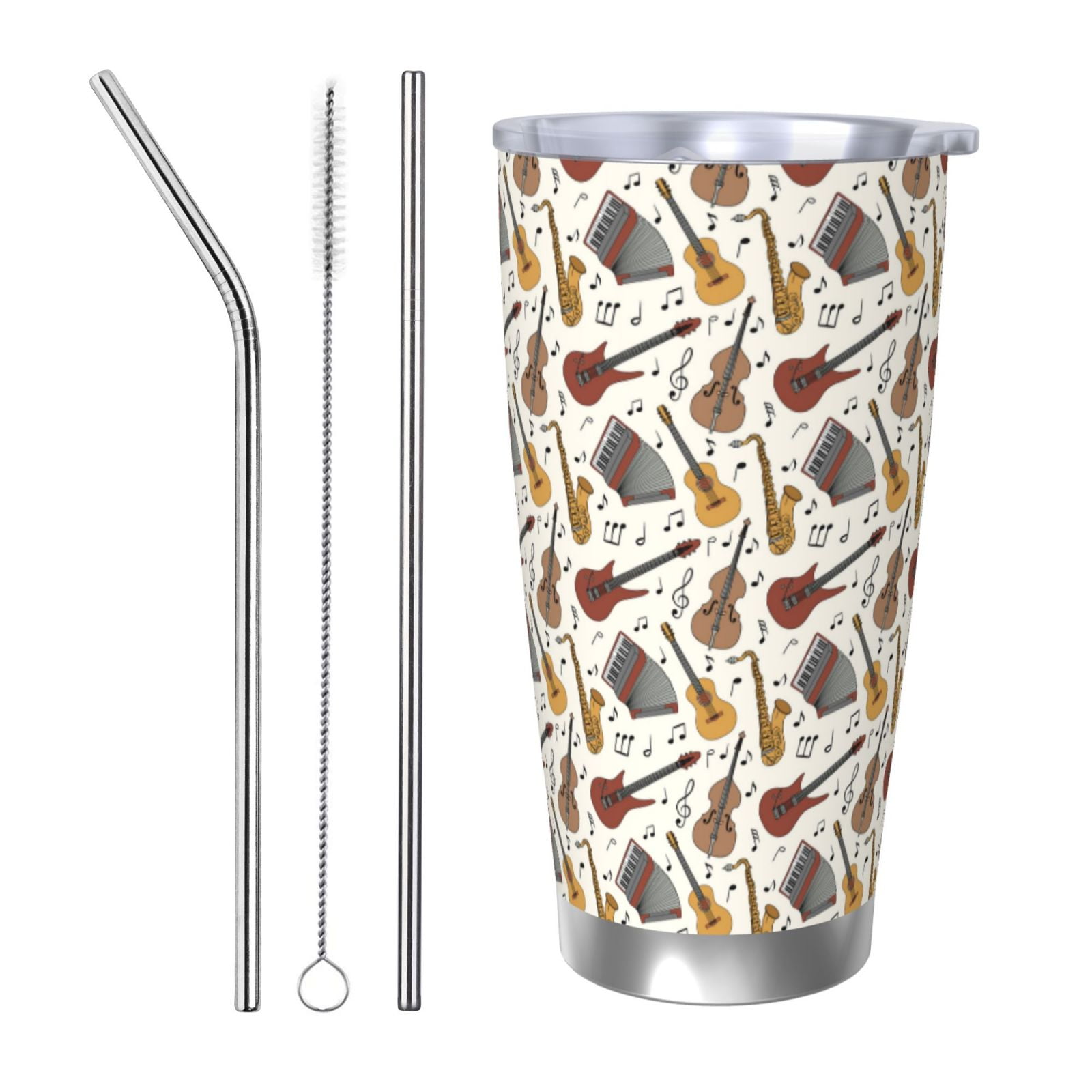 Gaeub Guitar Print 20-Ounce Stainless Steel Car Cup,Tumblers Cups with ...