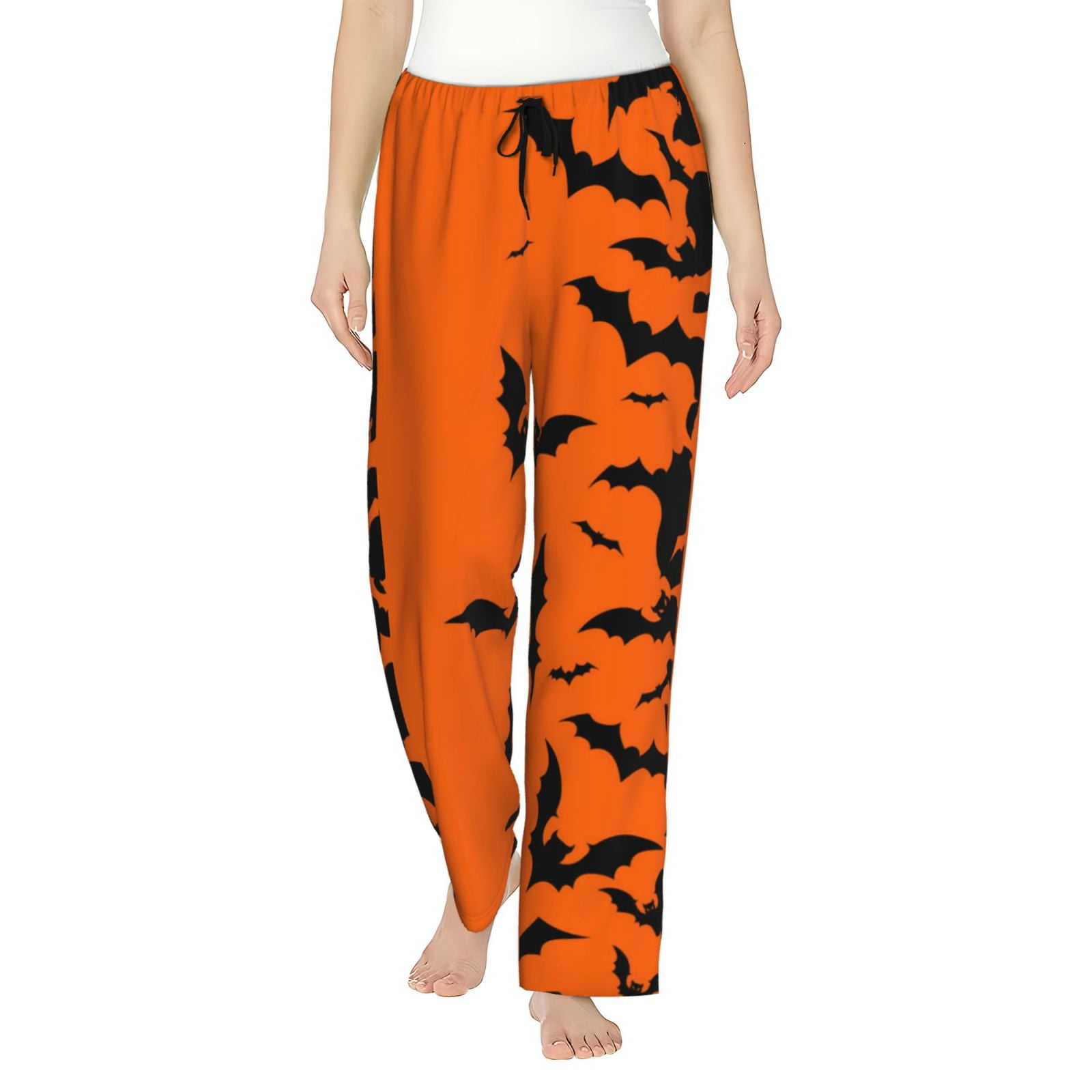 Gaeub Halloween Bats Soft Pajama Pants for Women, Wide Leg Comfy Casual ...