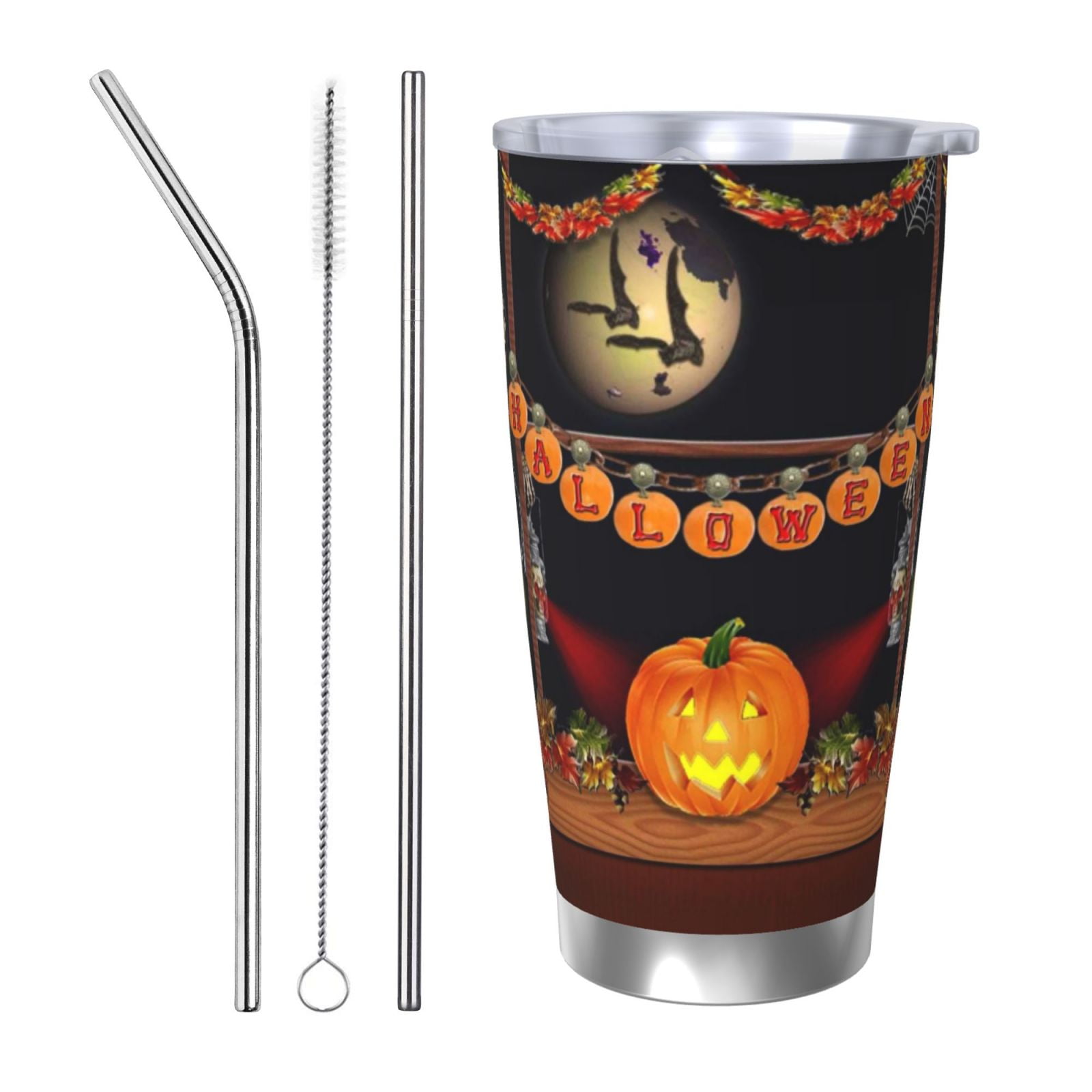 Gaeub Halloween Decoration Print 20-Ounce Stainless Steel Car Cup,Tumblers Cups with Lids and ...