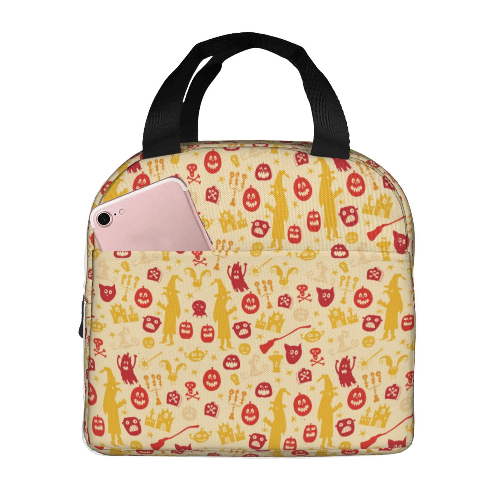 Gaeub Halloween Elements Print Lunch Bag Lunch Box for Women Men ...