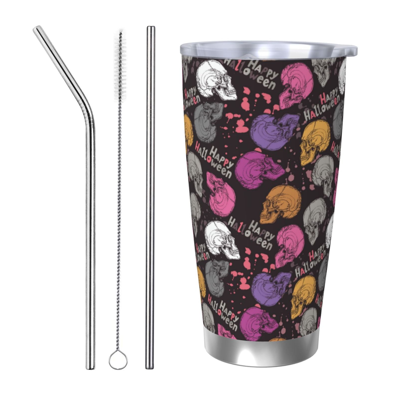 Gaeub Halloween Skeleton Print 20-Ounce Stainless Steel Car Cup ...