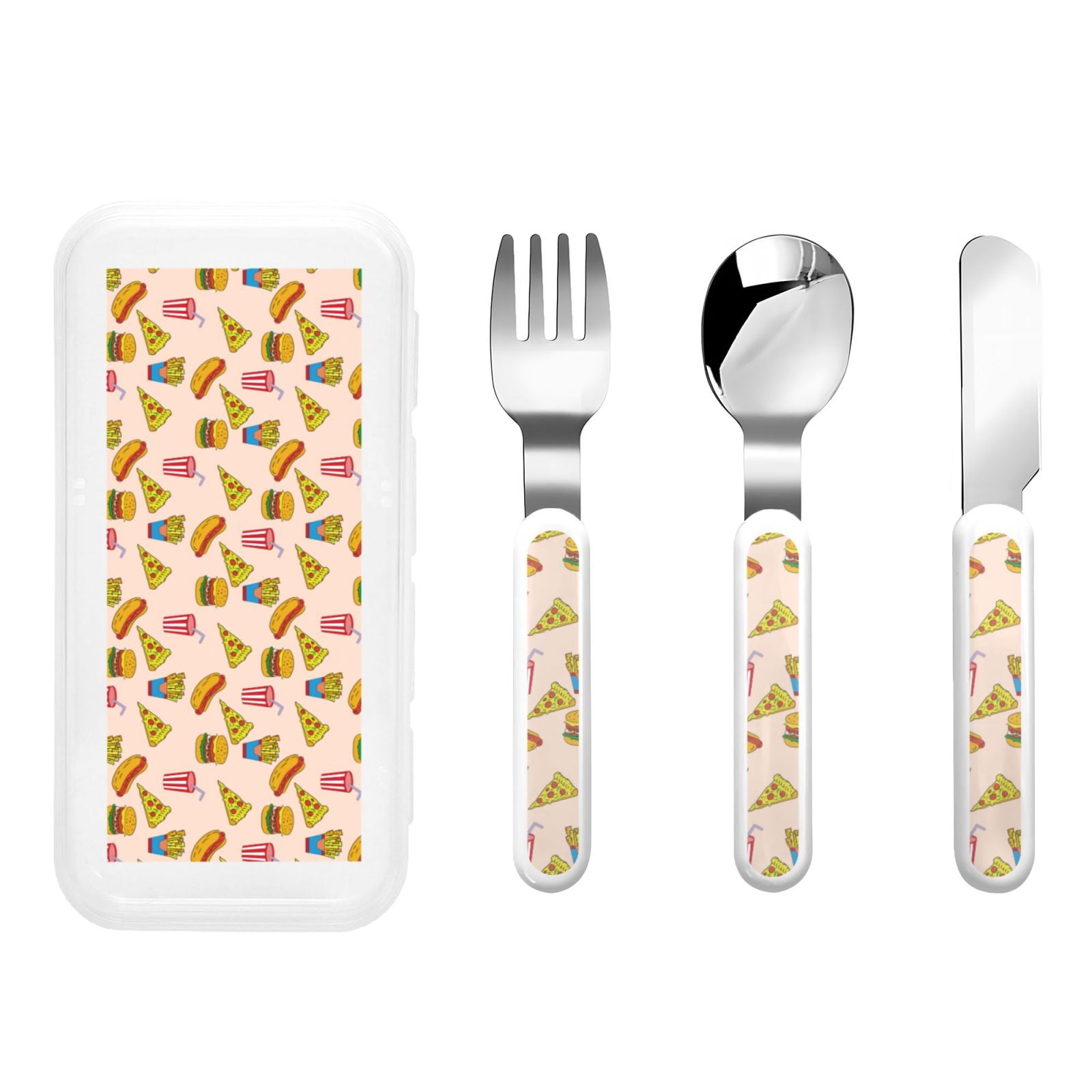 Gaeub Hamburger Pizza Coke Print 3-Piece Children Knife Spoon Fork Set ...