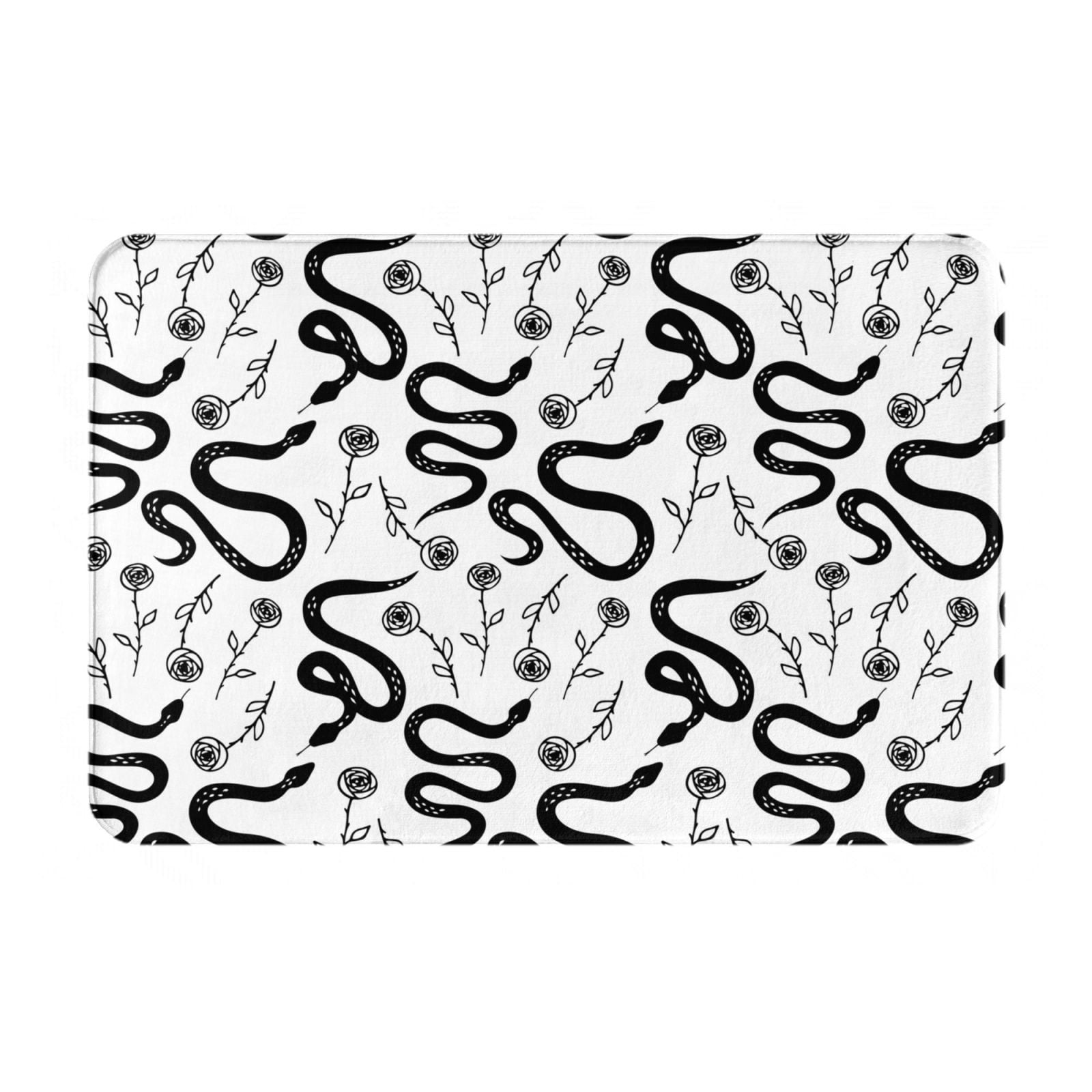 Gaeub Hand Drawn Snake Print Door Mat with Heavy Duty Backing,Welcome ...
