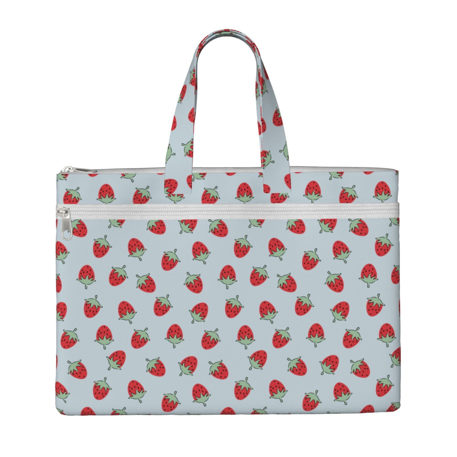 Gaeub Hand Drawn Strawberry Print Canvas Tote File Bag,Laptop Tote Bag ...
