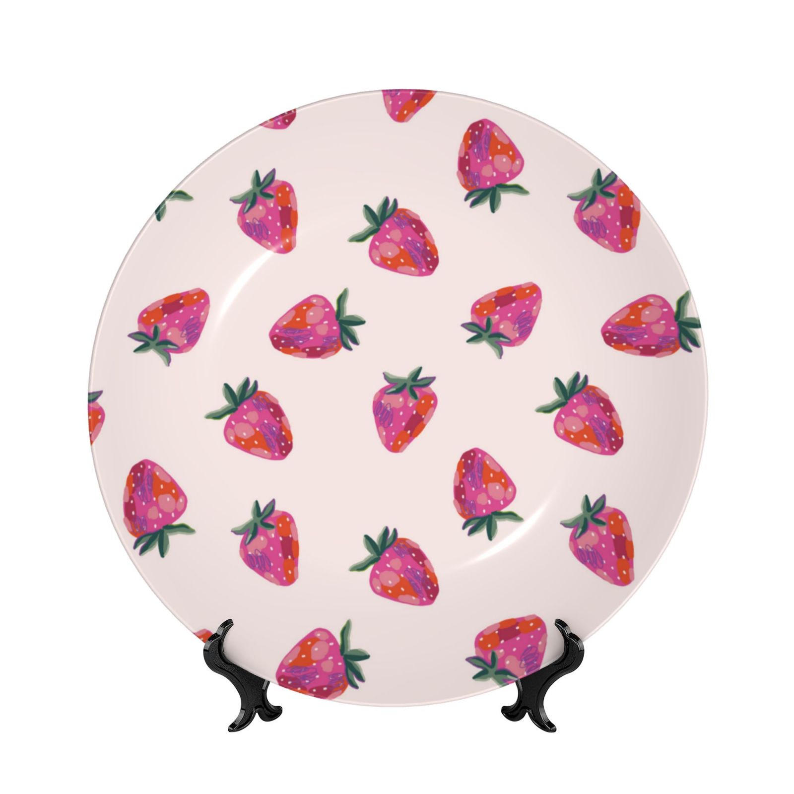 Gaeub Hand Drawn Strawberry Print Ceramic Plate,Dinner Plates,Bone ...
