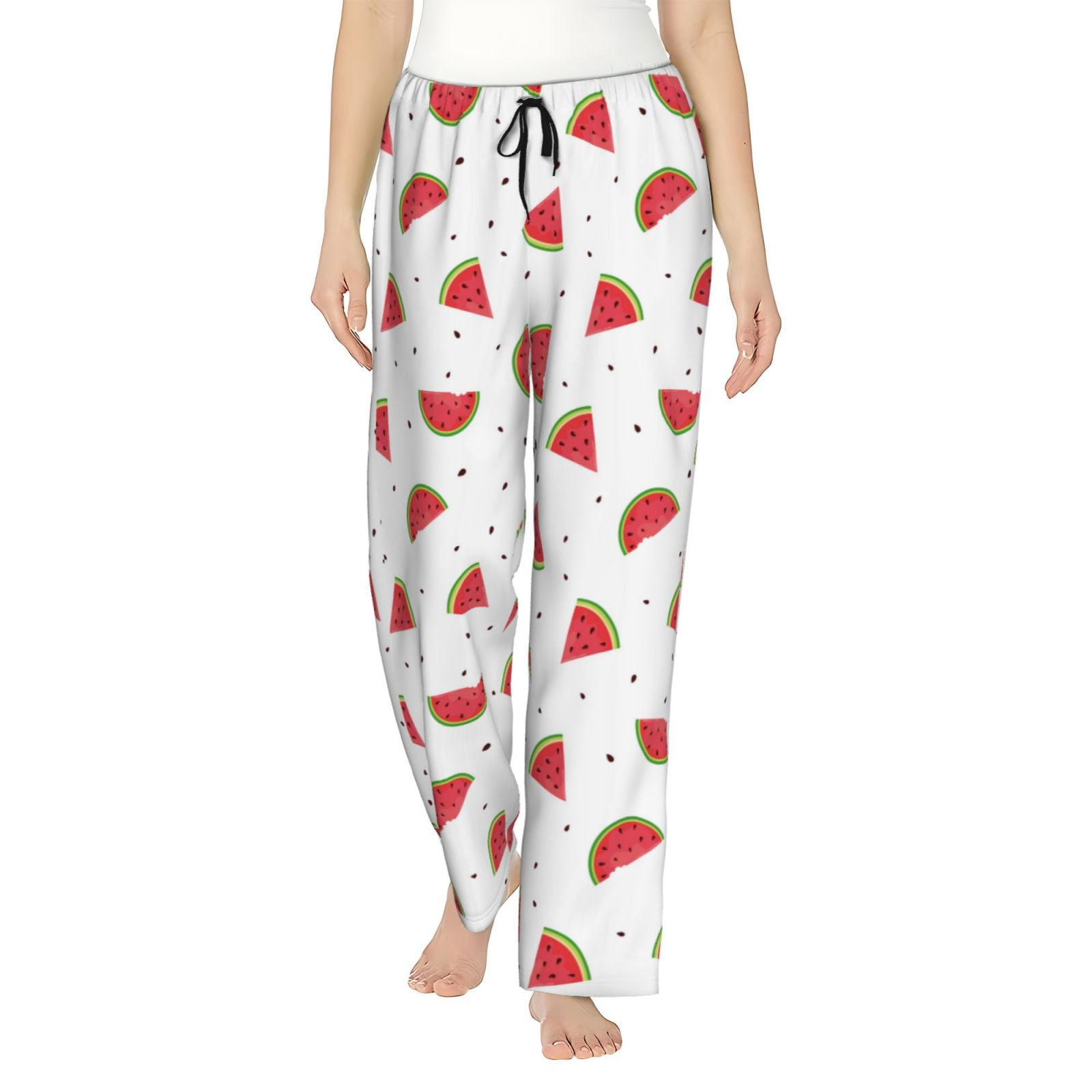 Gaeub Hand Drawn Watermelon Soft Pajama Pants for Women, Wide Leg Comfy ...