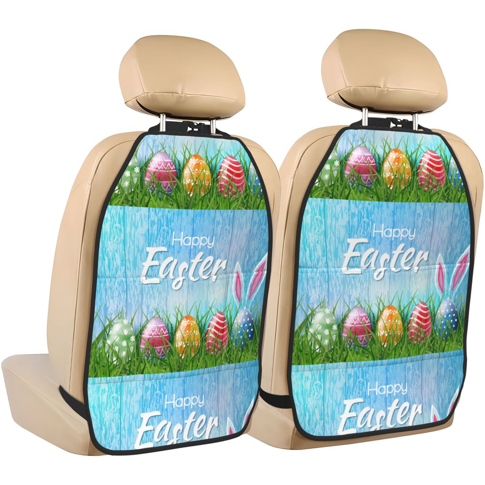 Gaeub Happy Easter Print Anti-Kick Storage Mat for Car Seats 2 Pcs, Car ...