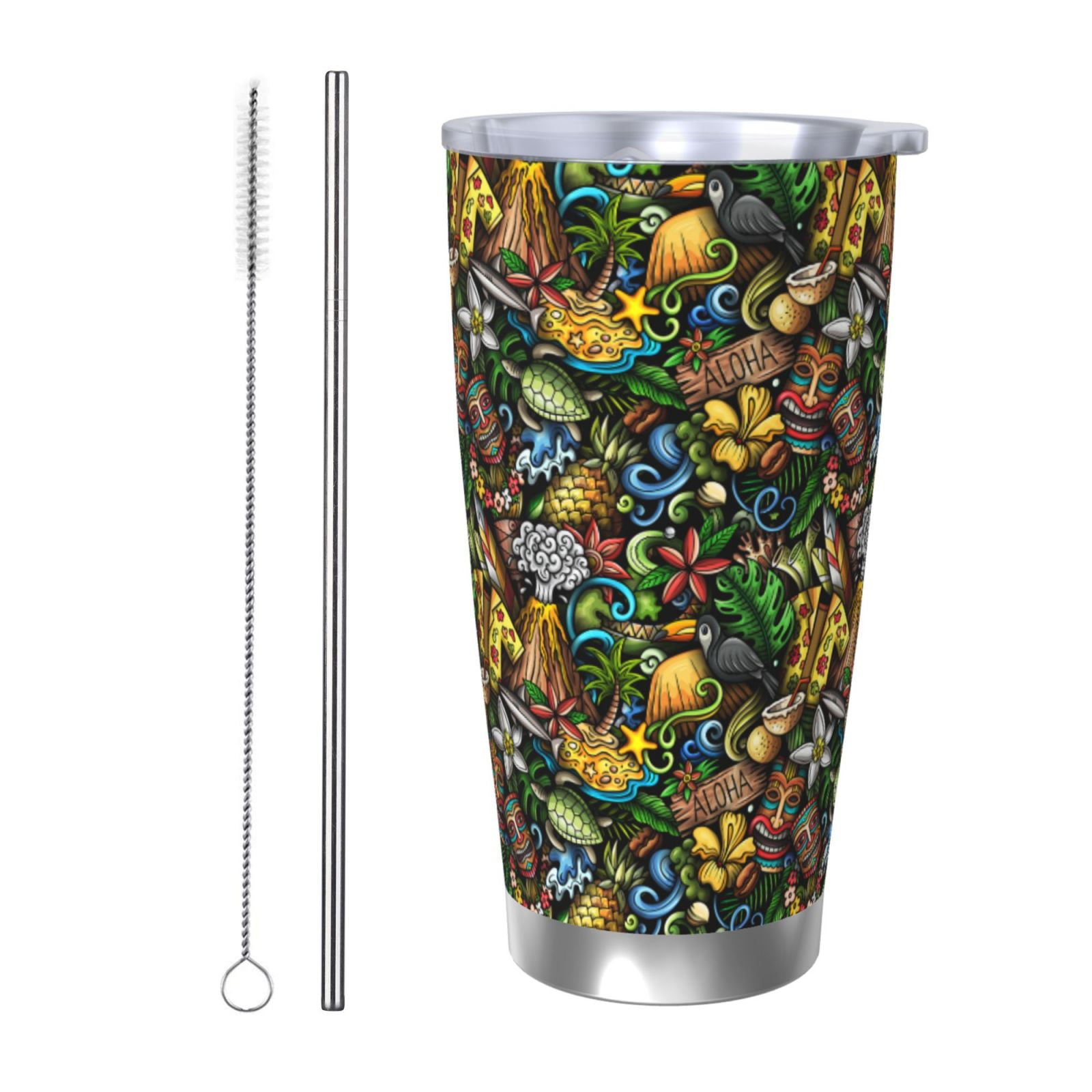 Gaeub Hawaiian Culture Symbols Print 20-Ounce Stainless Steel Car Cup ...