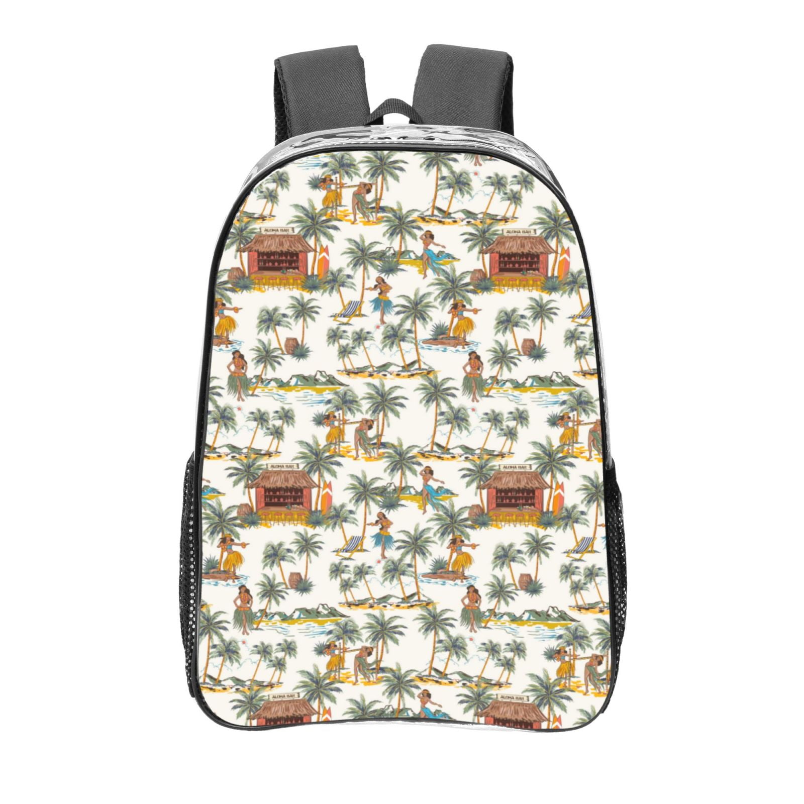 Gaeub Hawaiian Style Print Clear Backpack ,Clear Transparent Backpack ...