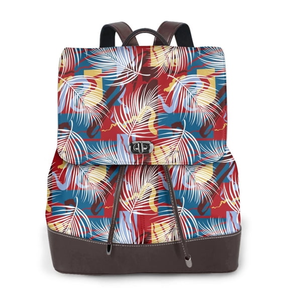 Gaeub Hawaiian Style Print Women's Leather Backpack,Travel Laptop ...