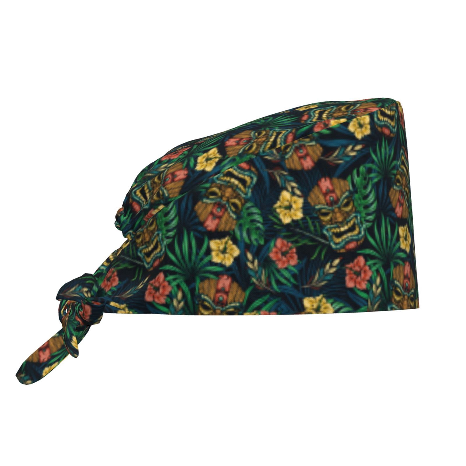 Gaeub Hawaiian Tribal Mask Print Cleaning Working Cap,Unisex Scrub Cap ...