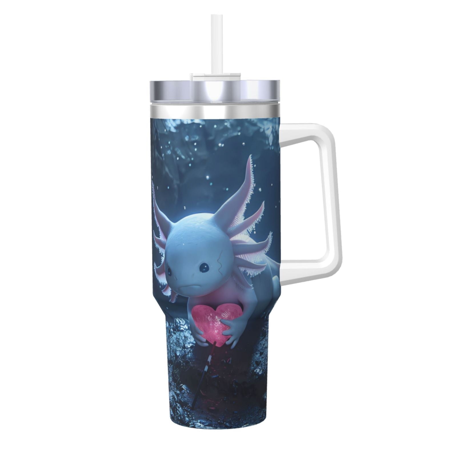 Gaeub Heart Axolotl Print Stainless Steel Hot/Cold Coffee Cup,40oz Ice ...