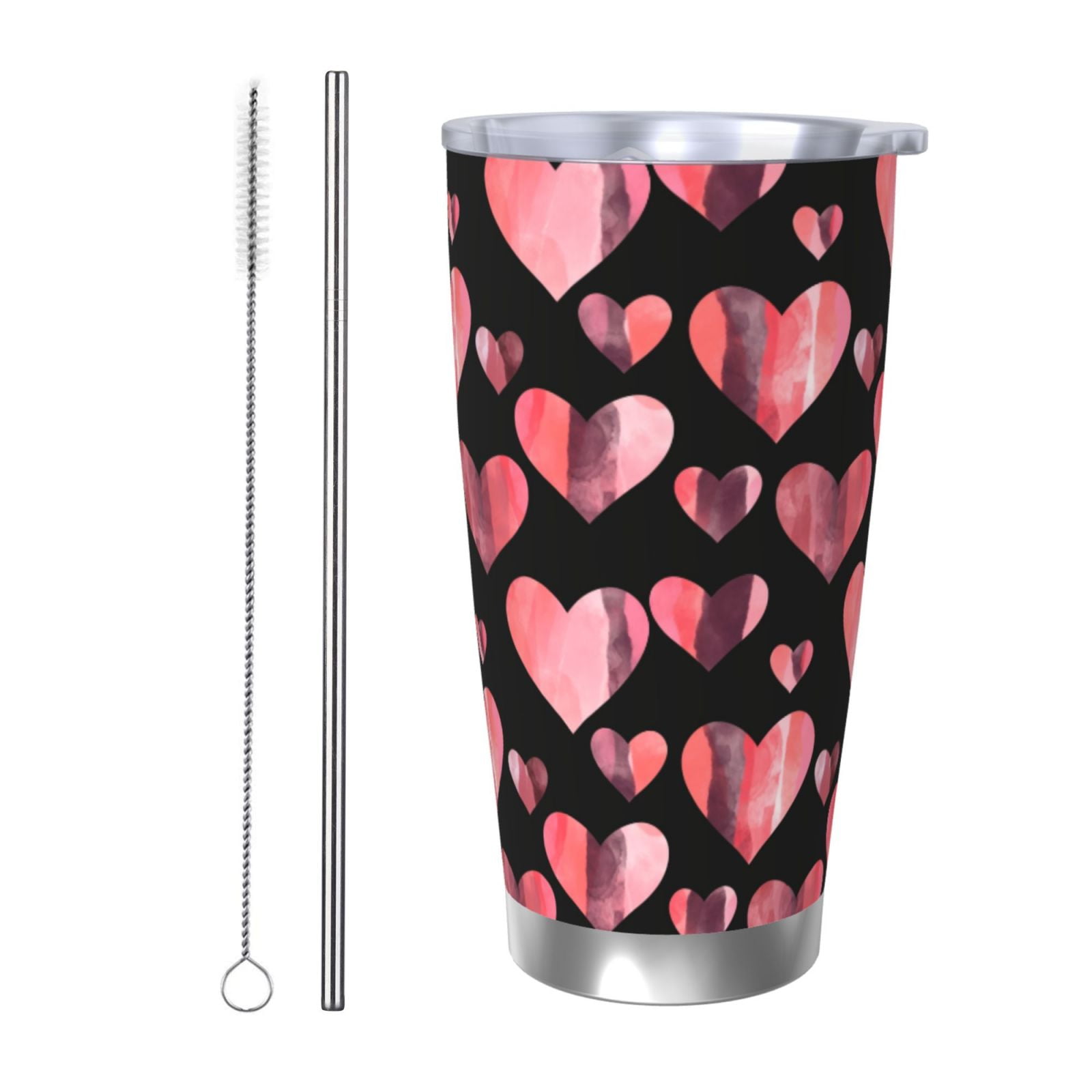 Gaeub Hearts Print 20-Ounce Stainless Steel Car Cup,Tumblers Cups with ...