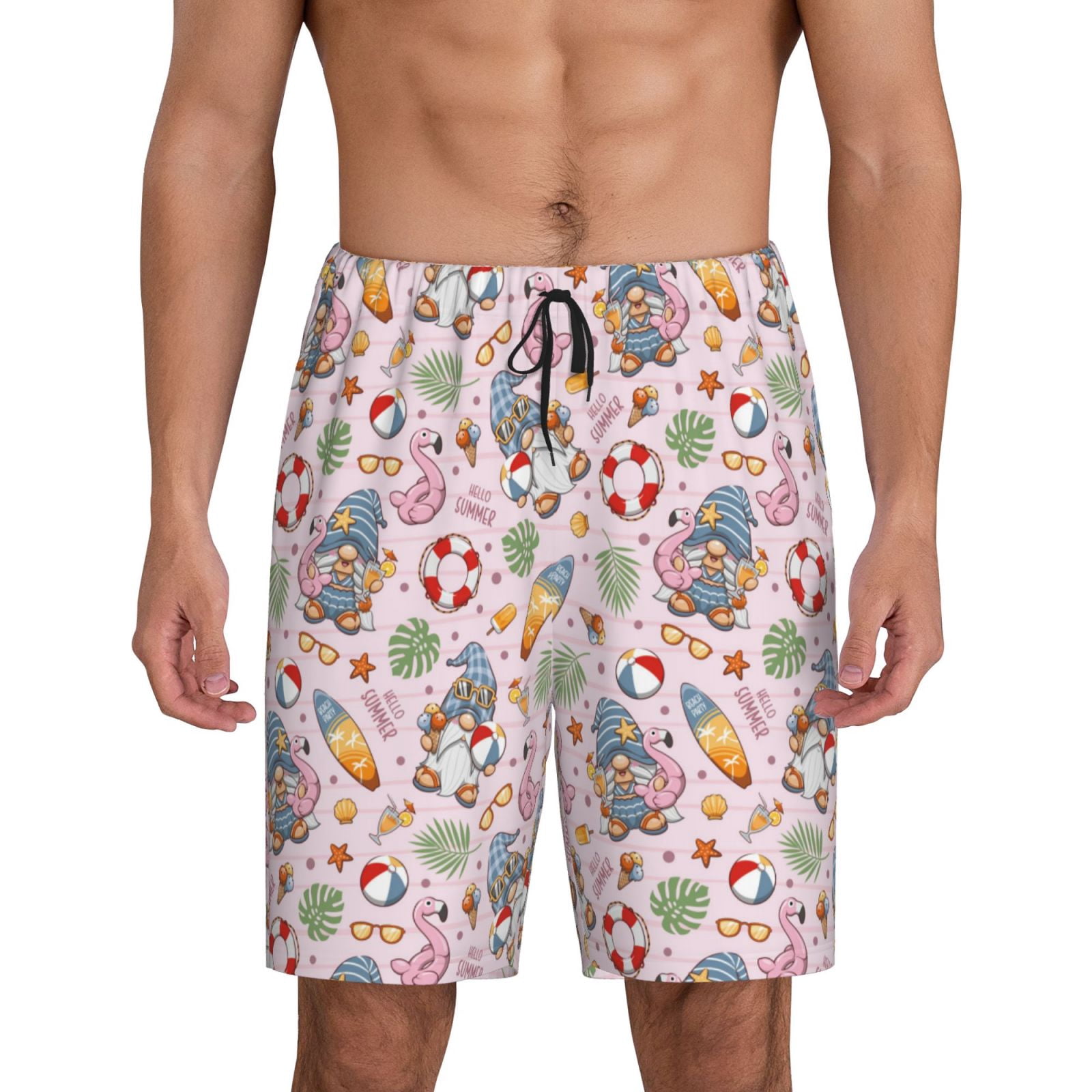 Gaeub Hello Summer With Gnome Printed Men's Short Pajama Pants ...