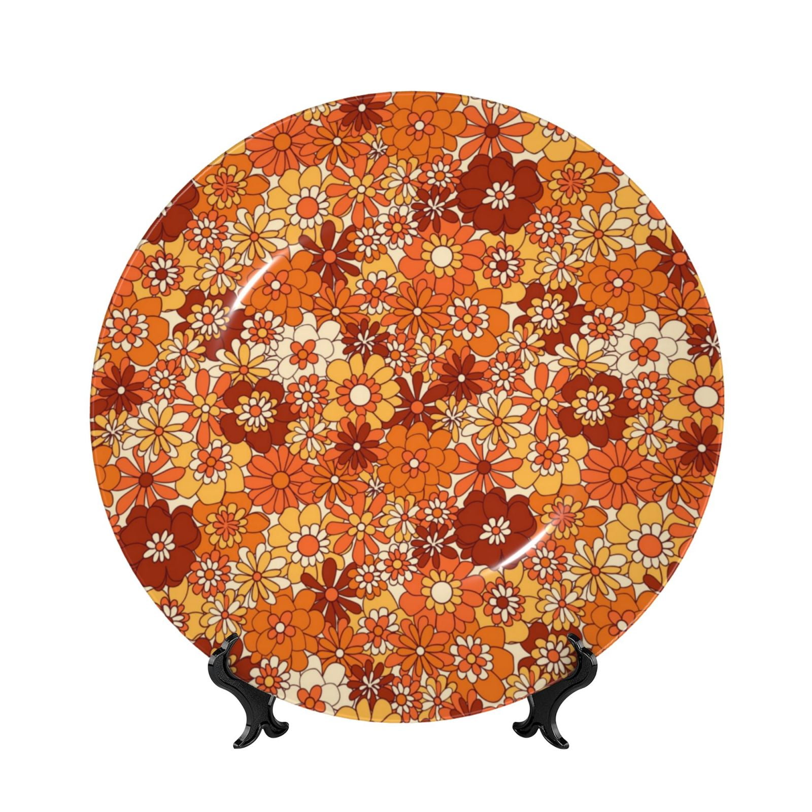 Gaeub Hippie Flower Print Ceramic Plate,Dinner Plates,Bone China ...