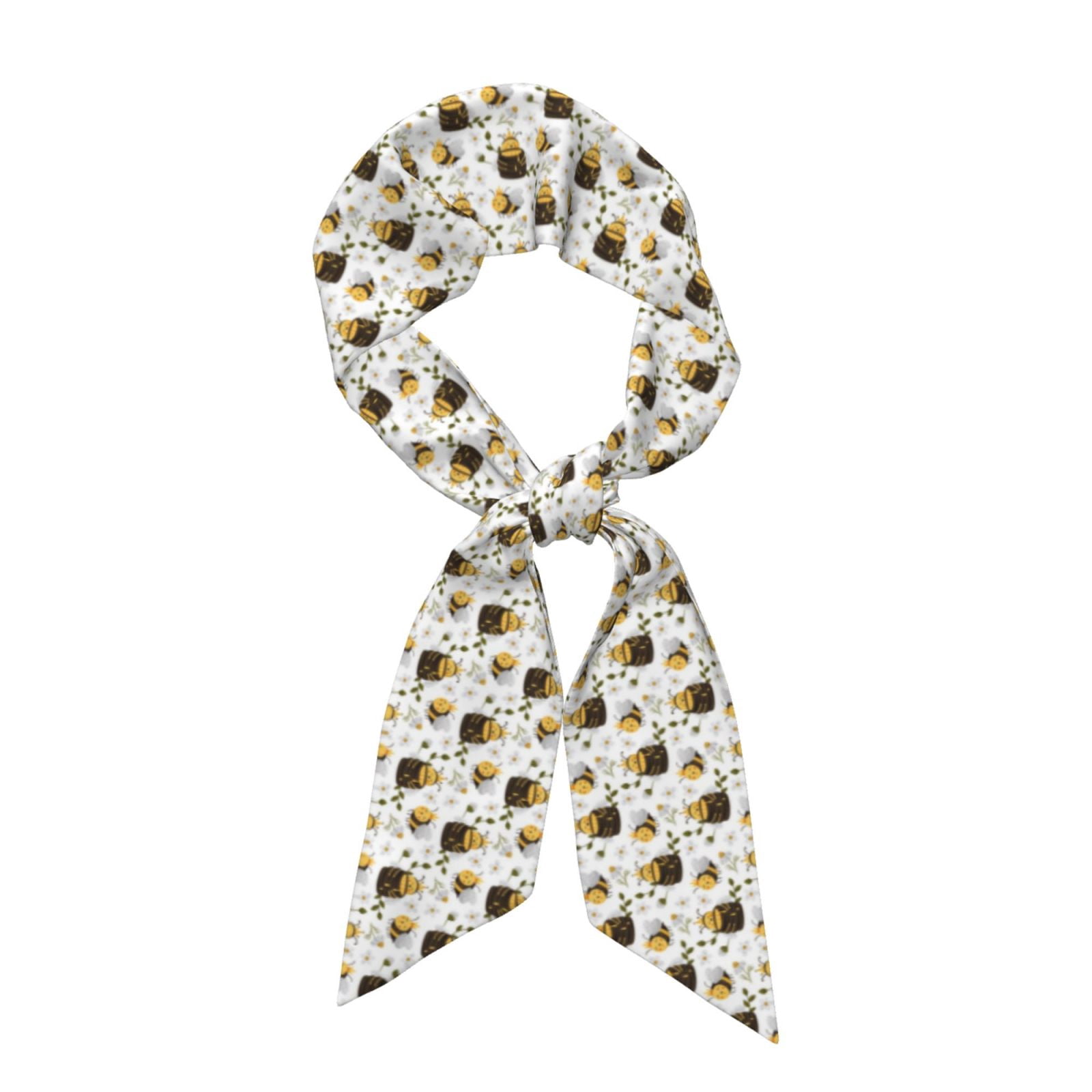 Gaeub Honey Bee Insect Printed Silk Feeling Scarf ， Satin Head Scarf ...
