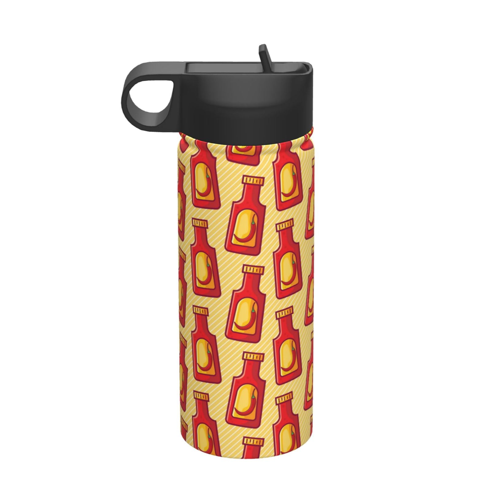 Gaeub Hot Chili Printed 18oz Sports Insulated Kettle With Straw ,Sports ...