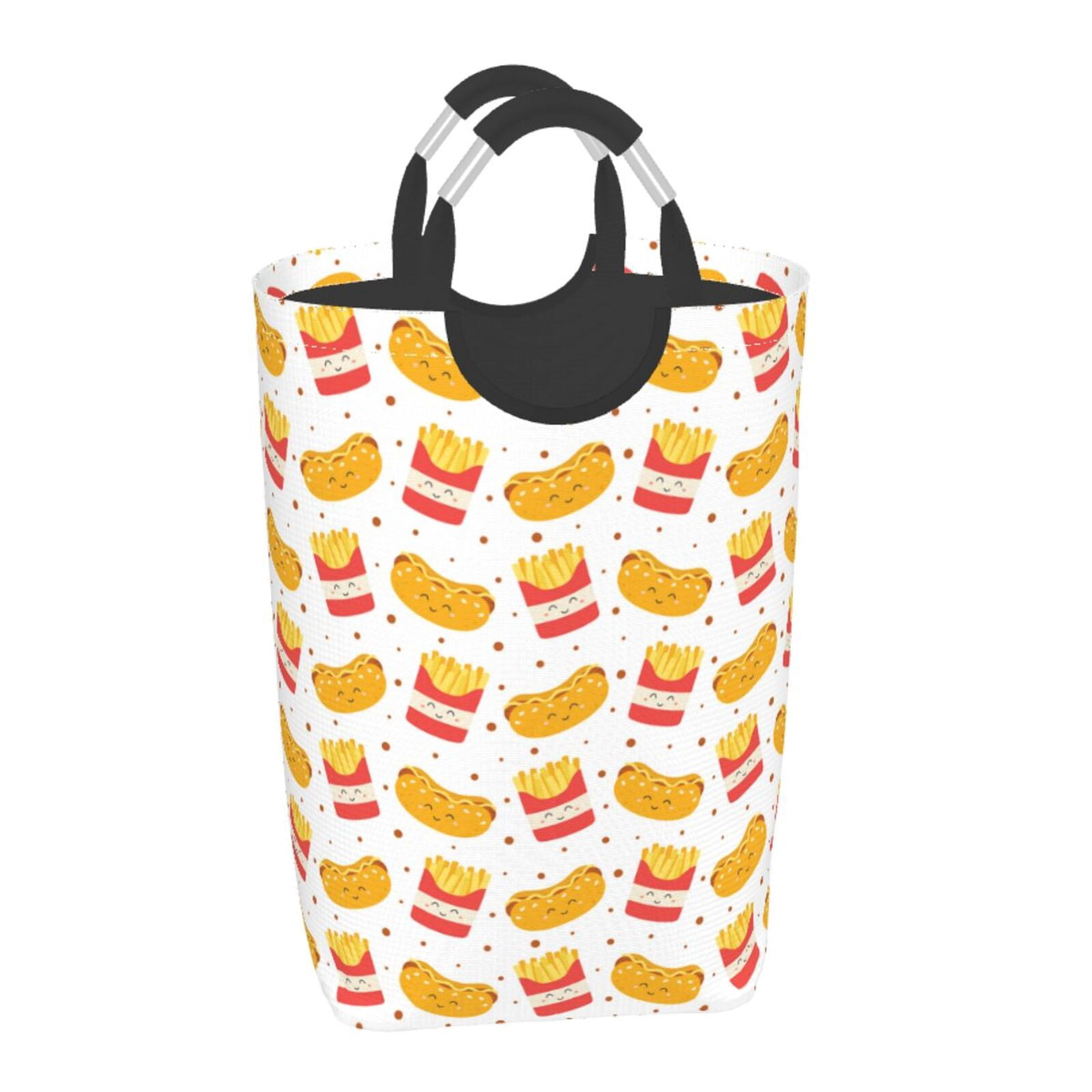 Gaeub Hot Dog Print 50L Large Laundry Hampers with Handles, Collapsible ...