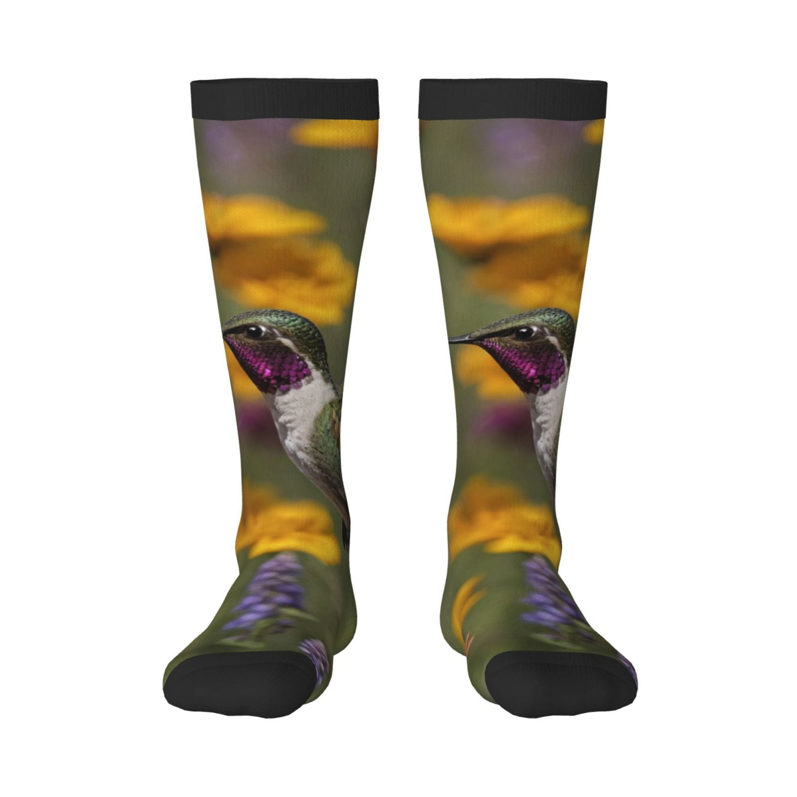 Gaeub Humming Bird Printed Design Socks Stretchy High Tube Socks for ...