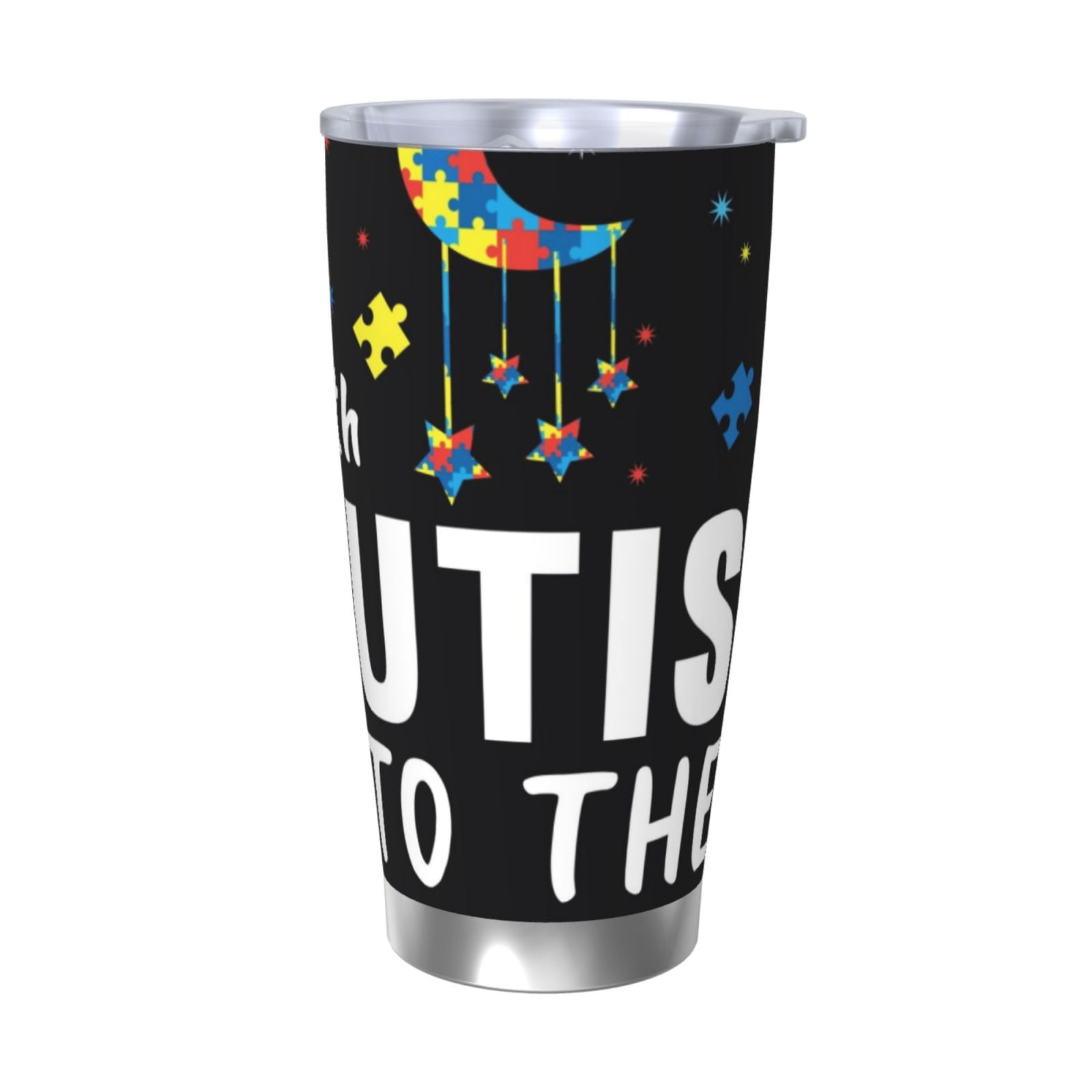 Gaeub I Love With Autism To The Moon And Back Print 20-Ounce Stainless ...