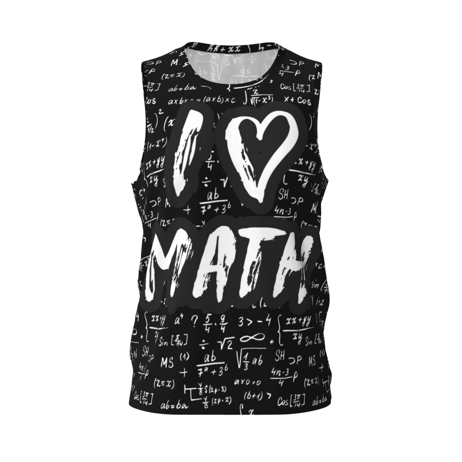 Gaeub I love Math Men's Mesh Basketball Jersey, Quick-Drying Sleeveless ...