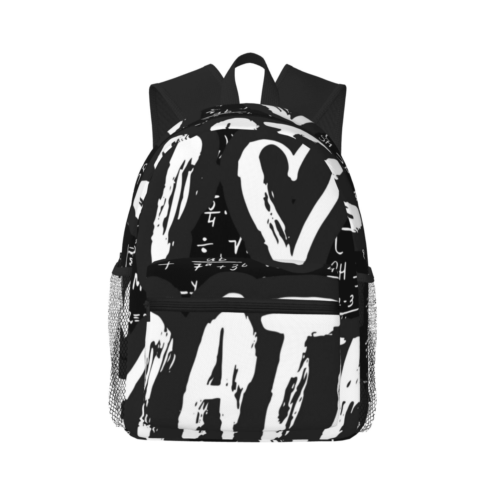 Gaeub I love Math School Backpack Waterproof Bookbag for Men Women ...