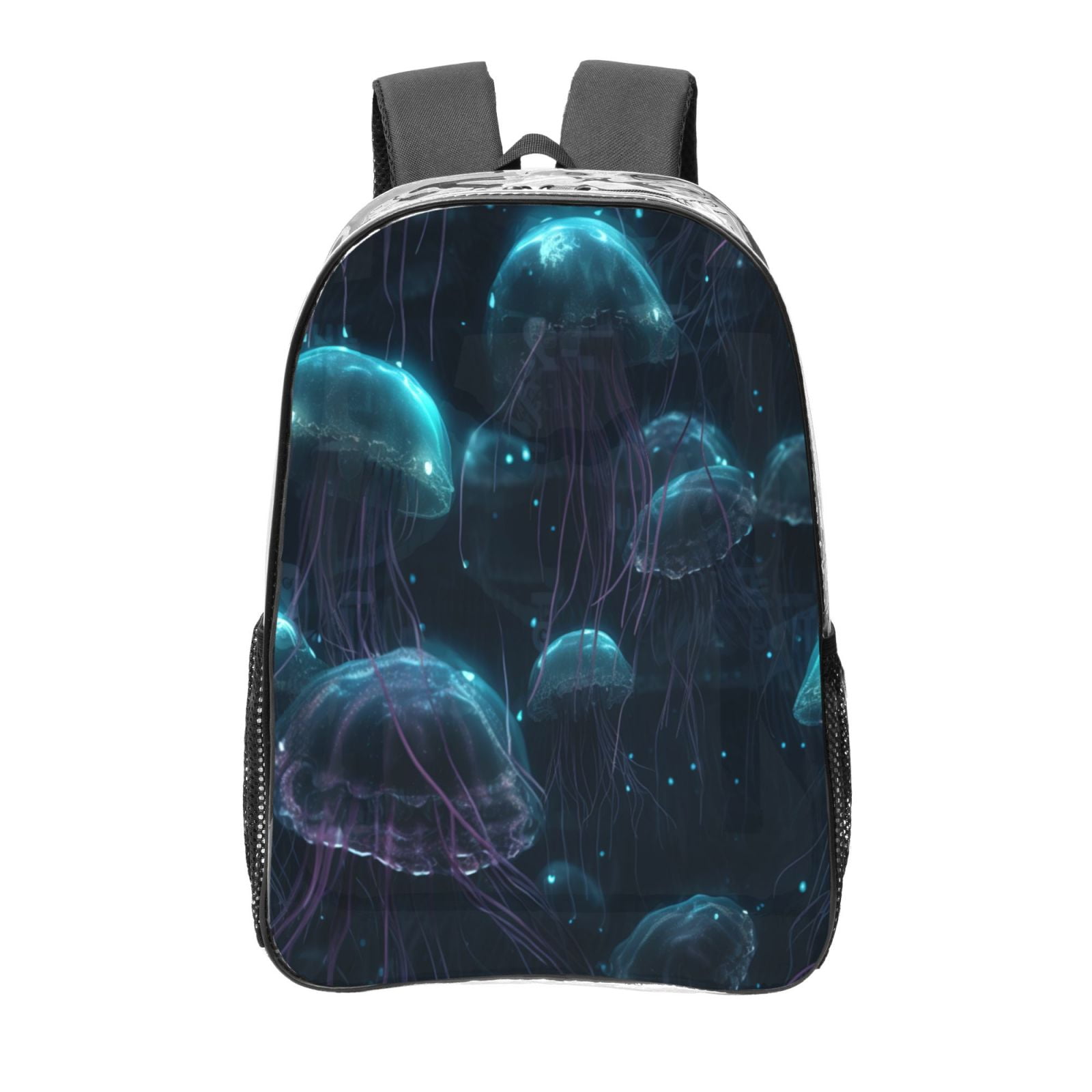 Gaeub Ice blue light spot jellyfish Print Clear Backpack ,Clear ...