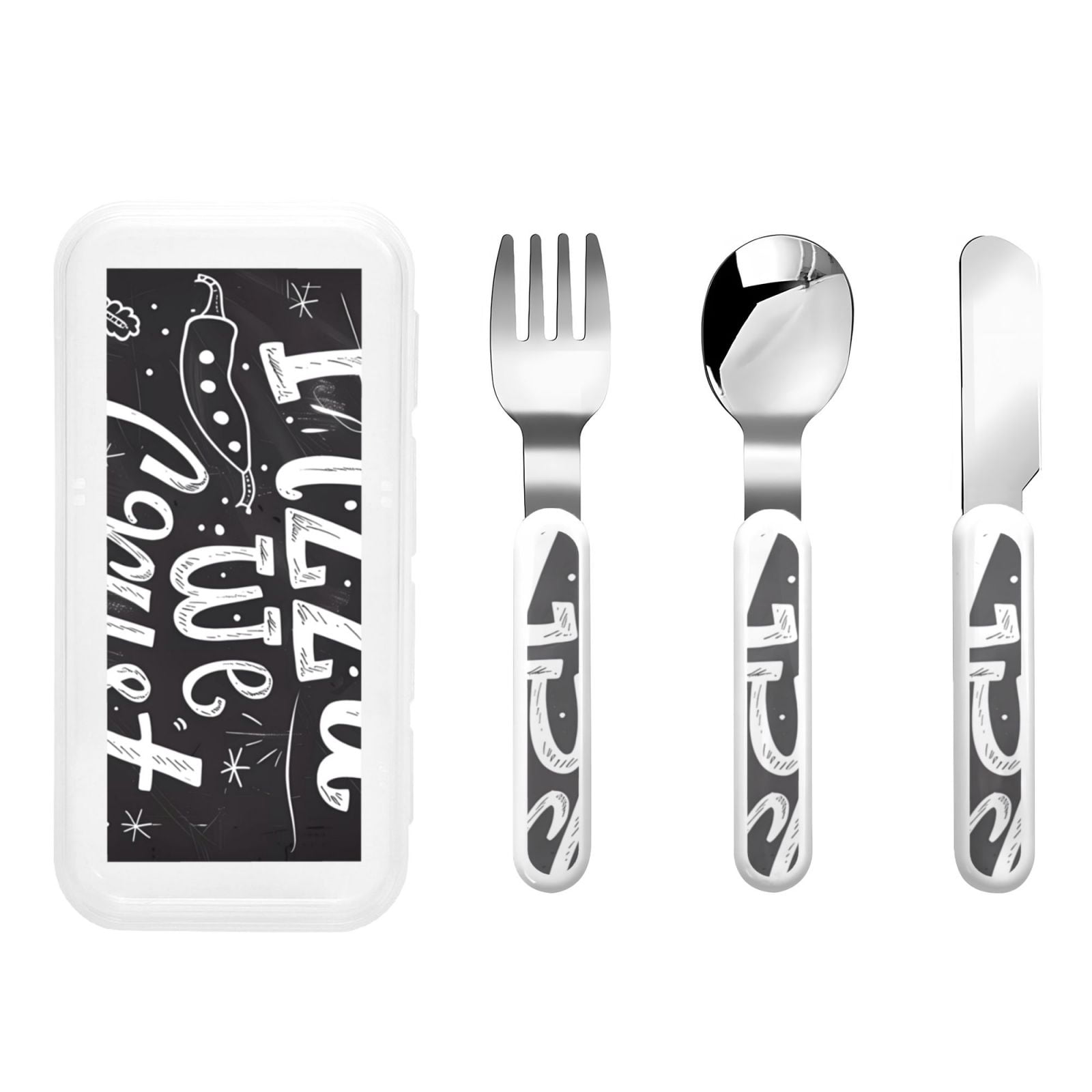 Gaeub In Pizza We Crust Art Print 3-Piece Children Knife Spoon Fork Set ...