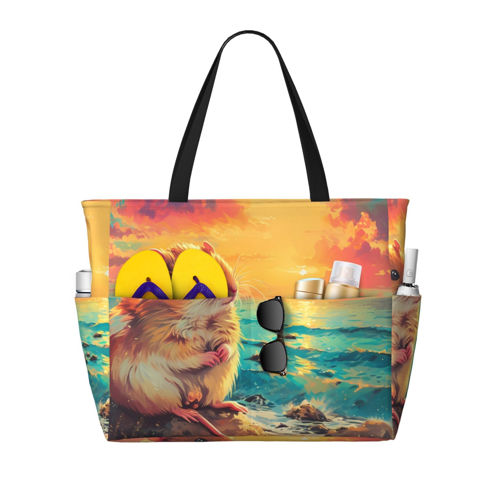 Gaeub Island Beach Guinea Pig Print Beach Bag,Large Tote Bag,Waterproof ...
