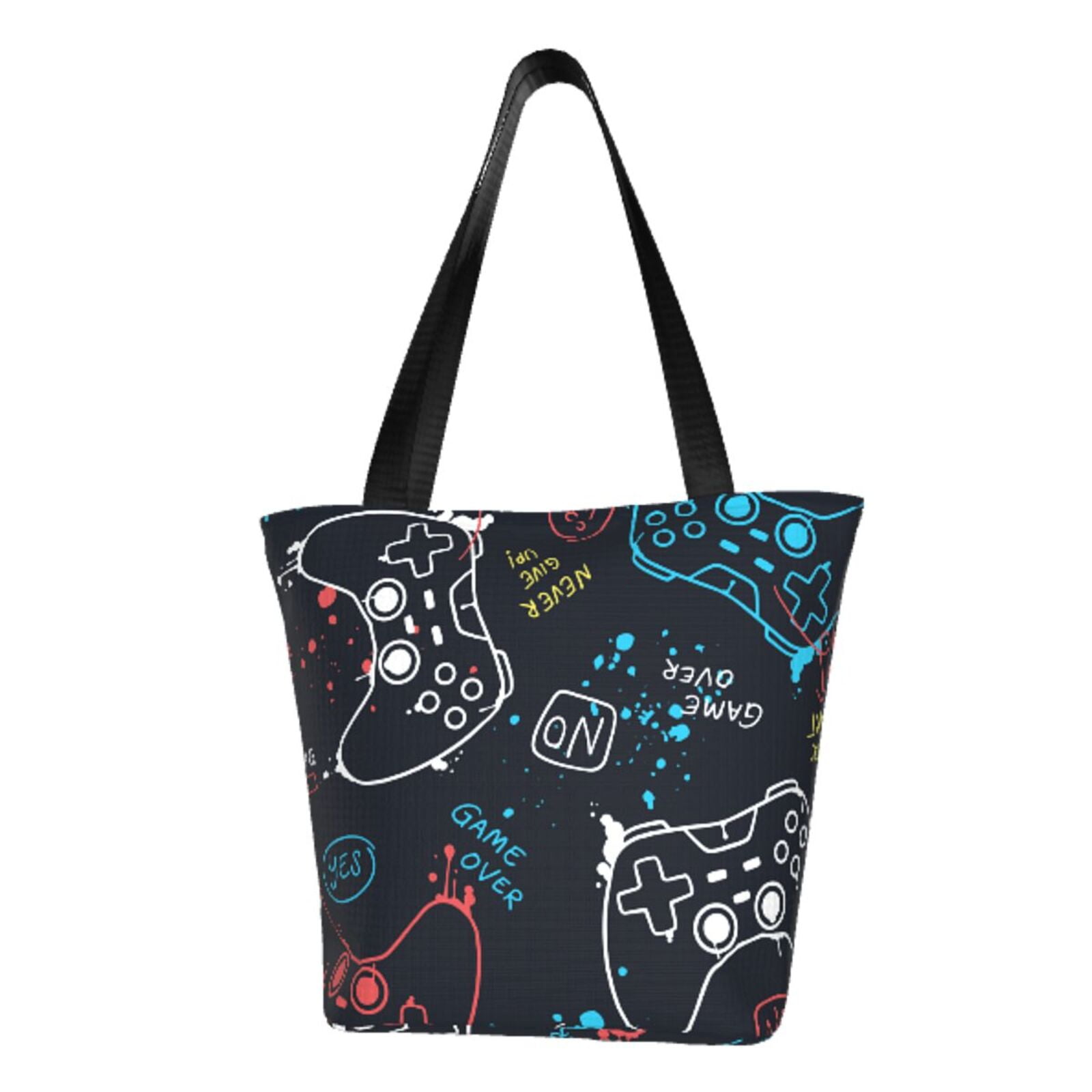 Gaeub Joystick Gamepad Printed Tote Bag Grocery Bag Reusable Shoulder ...