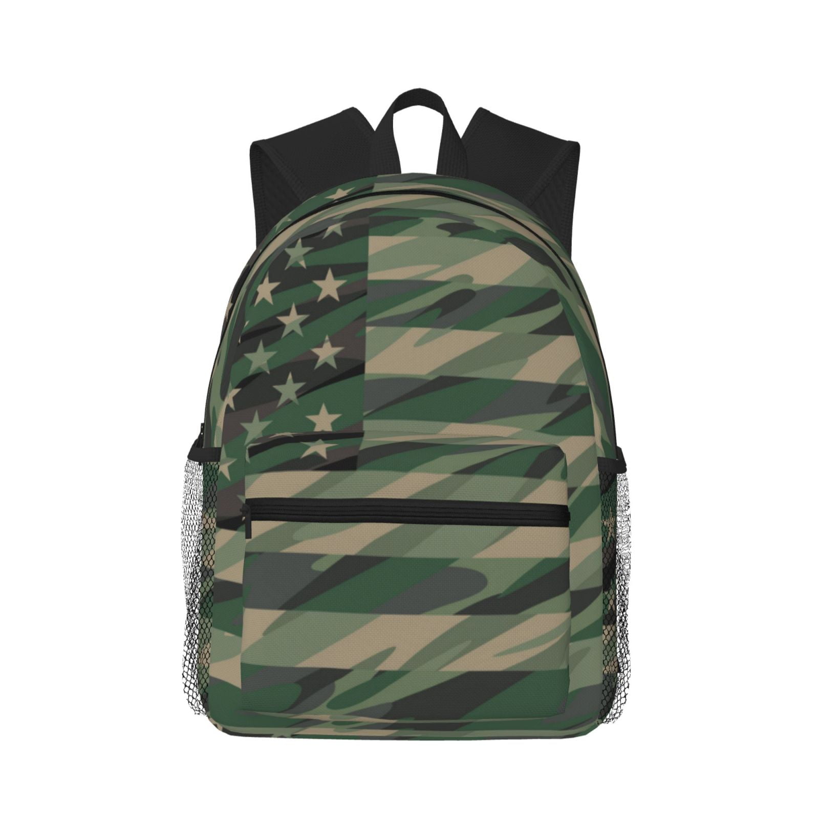 Gaeub Jungle Green Camo USA Flag School Backpack Waterproof Bookbag for ...