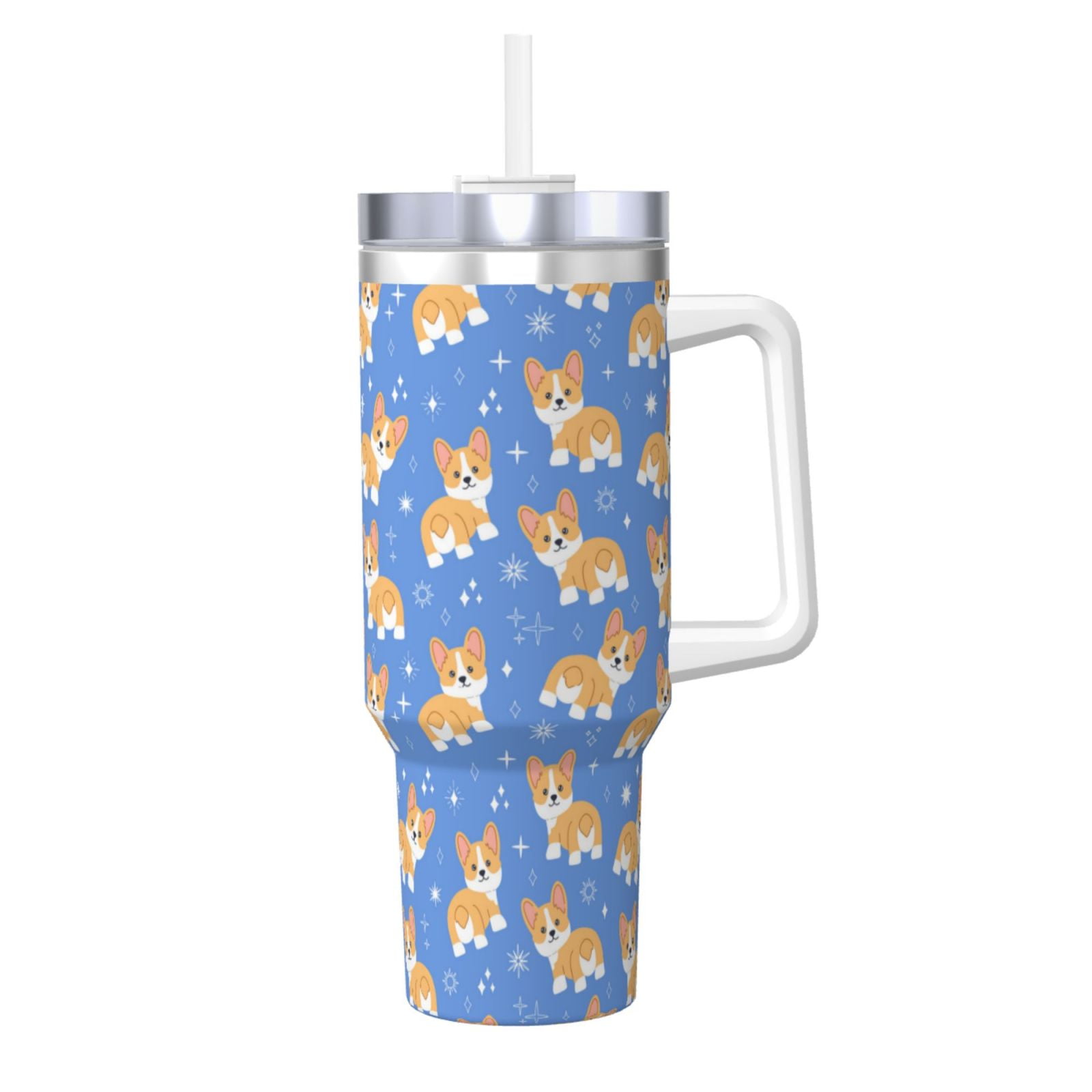 Gaeub Kawaii Corgi Print Stainless Steel Hot/Cold Coffee Cup,40oz Ice ...