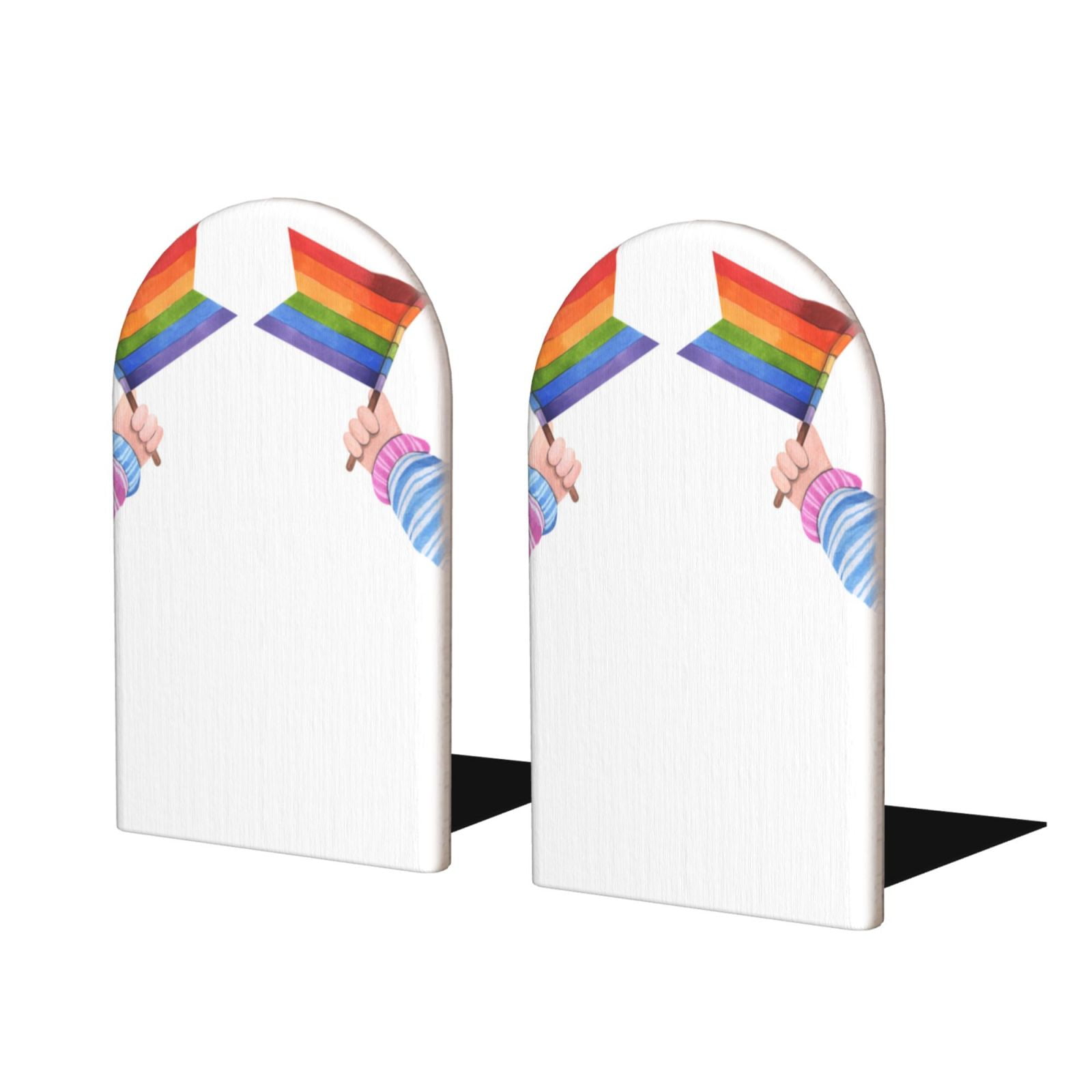 Gaeub LGBT Gnomes Wood Bookends, Non-Slip Bookends, Heavy Duty Wooden ...