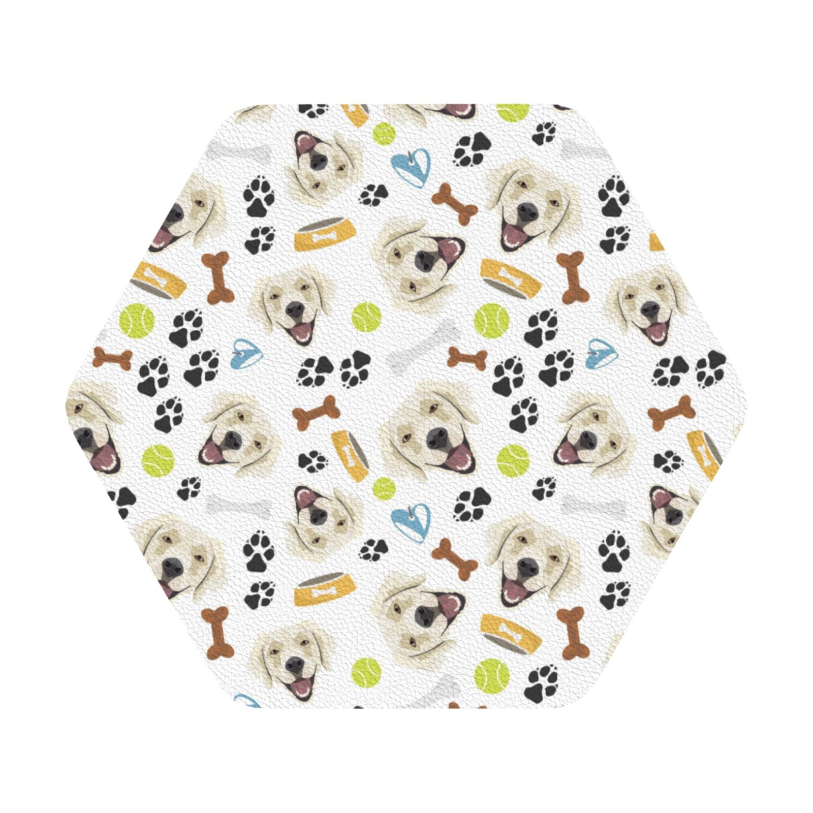 Gaeub Labrador Retriever Dog Print 6 Pcs Leather Coasters for Drinks ...