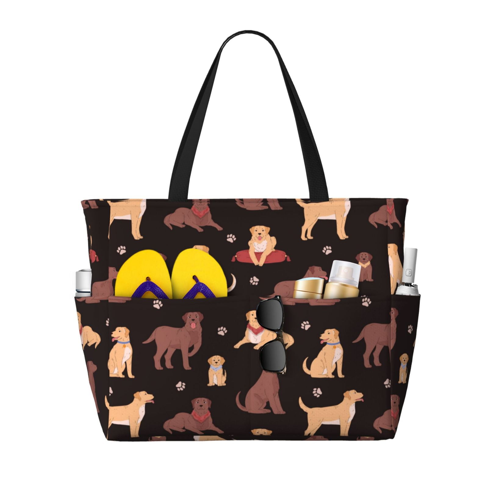 Gaeub Labrador Retriever Dog Print Beach Bag,Large Tote Bag,Waterproof ...