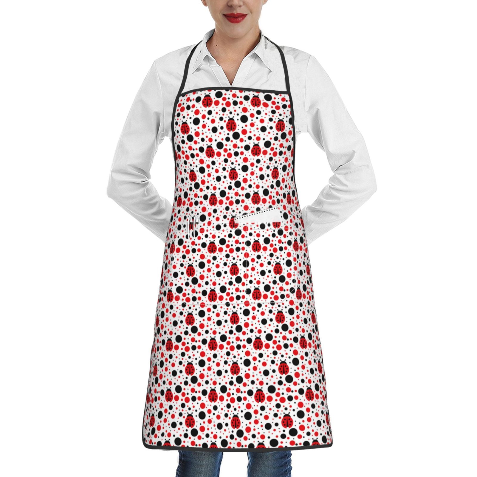 Gaeub Ladybugs 2 Kitchen Cooking Aprons Adjustable Bib Apron Waterdrop ...