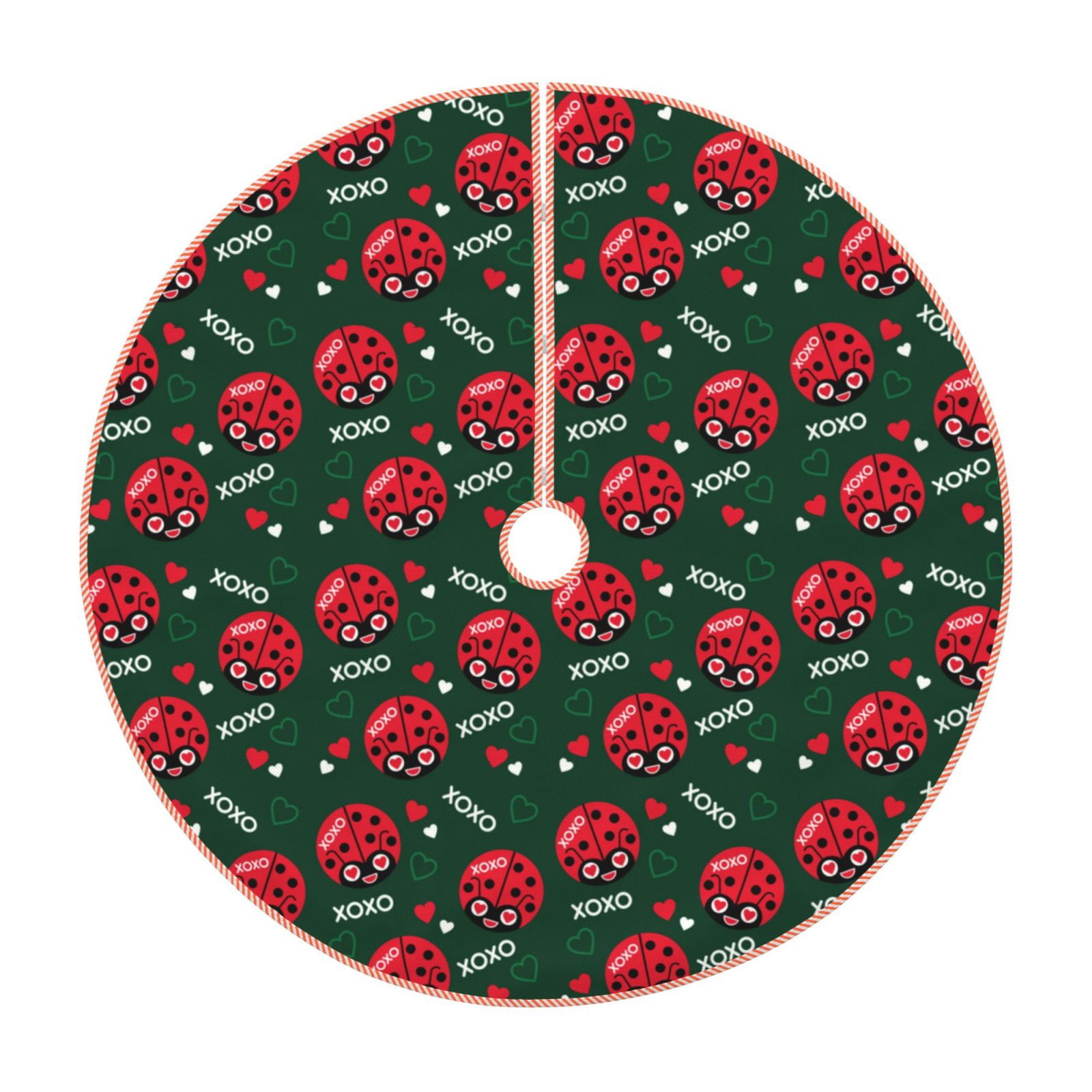 Gaeub Ladybugs In Love Print Christmas Tree Skirt,Christmas Decorations ...