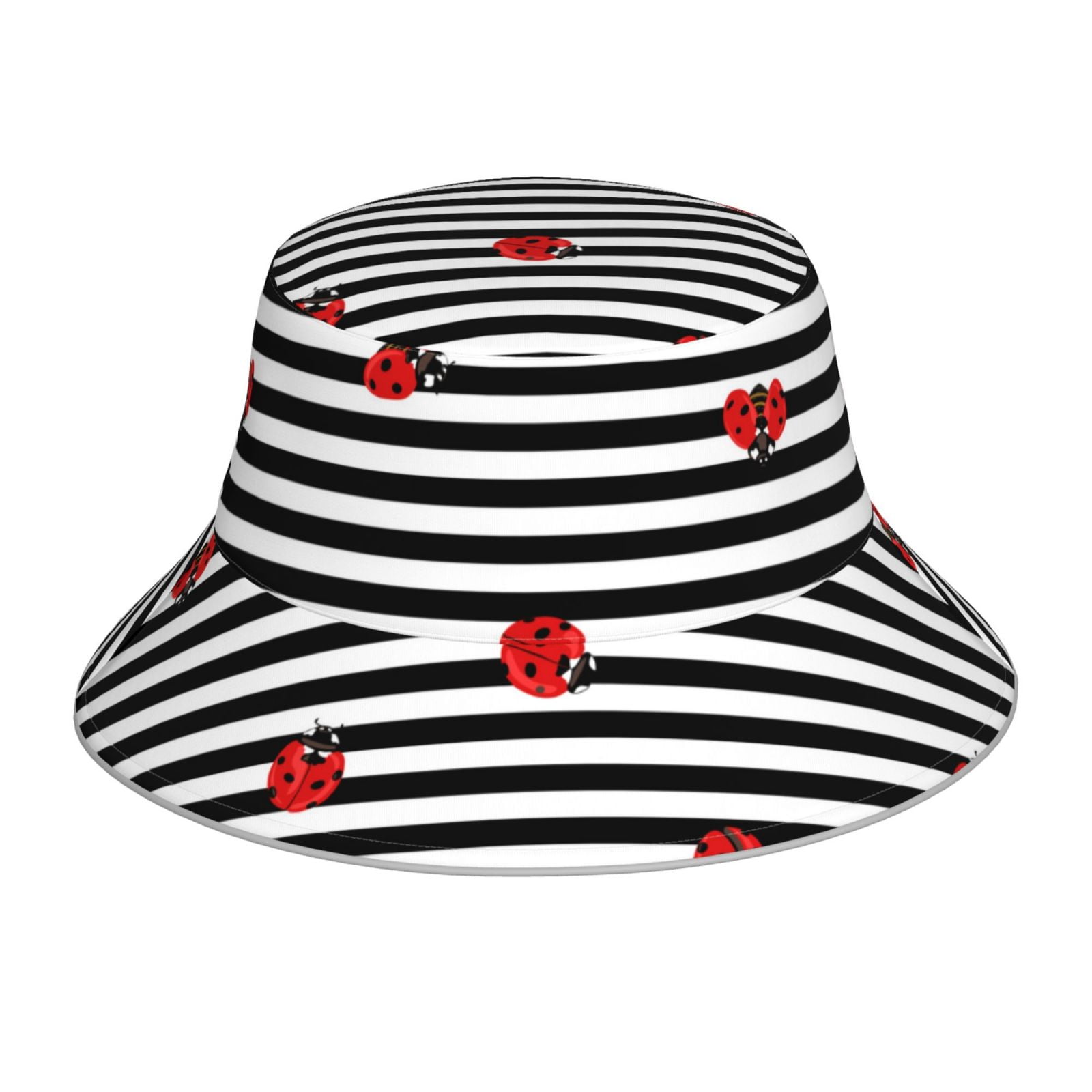 Gaeub Ladybugs on Black and White Striped Printed Double Sided ...