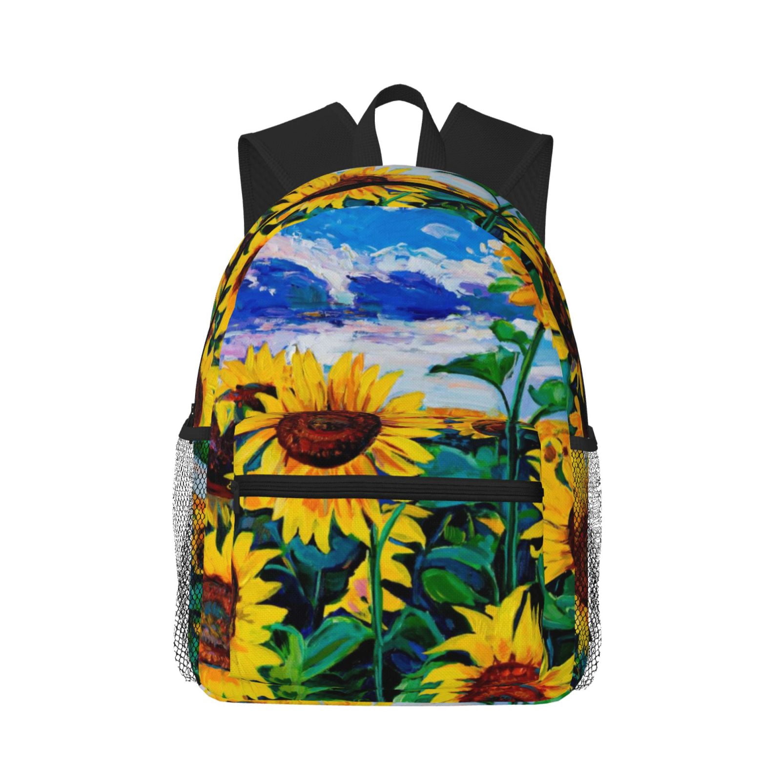 Gaeub Landscape With Sunflowers School Backpack Waterproof Bookbag for ...