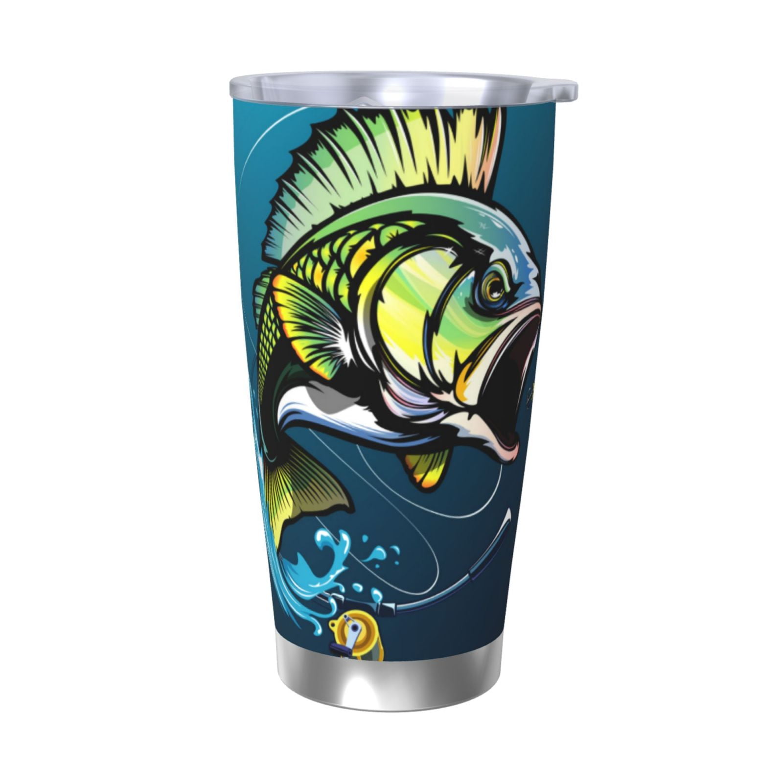 Gaeub Largemouth Bass Fish Print 20-Ounce Stainless Steel Car Cup ...