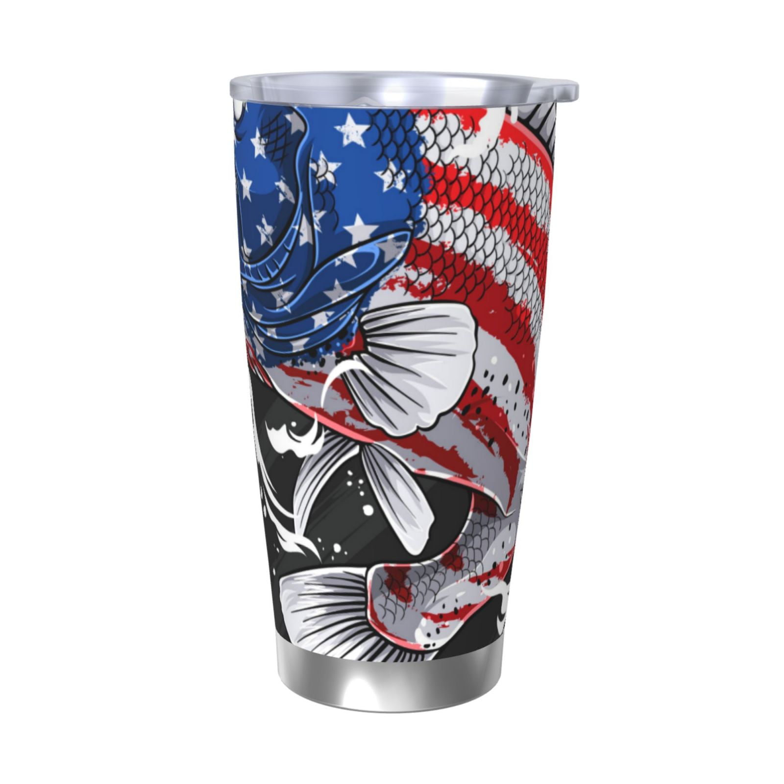 Gaeub Largemouth Bass Fish in USA Print 20-Ounce Stainless Steel Car ...