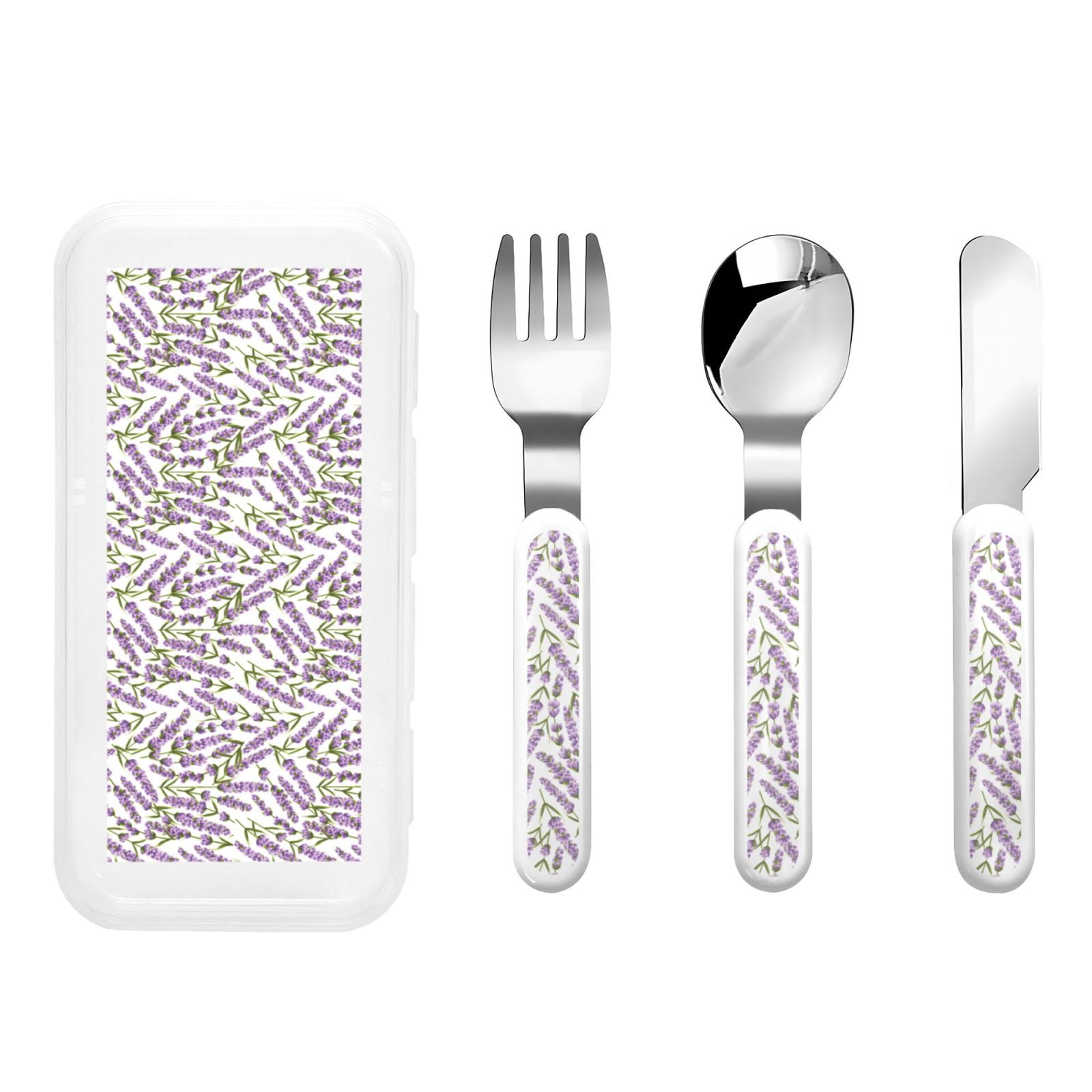 Gaeub Lavender Flowers Print 3-Piece Children Knife Spoon Fork Set ...