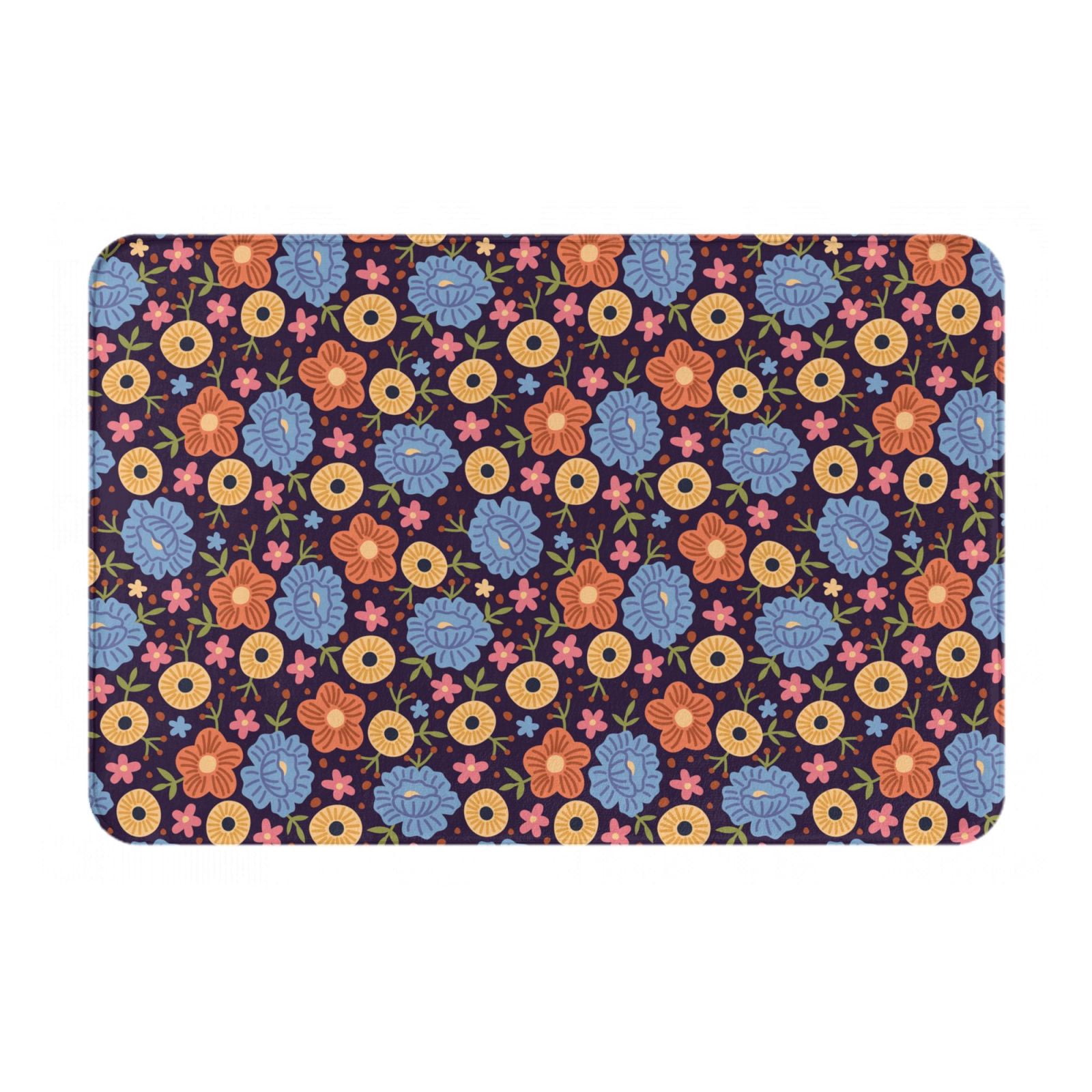 Gaeub Leaves Flower Print Door Mat with Heavy Duty Backing,Welcome Mats ...